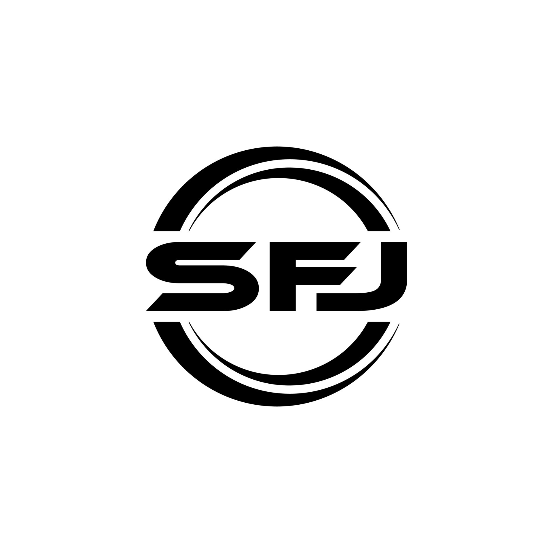 diseño de logotipo de letra sfj en ilustración. logotipo vectorial, diseños de caligrafía para ...