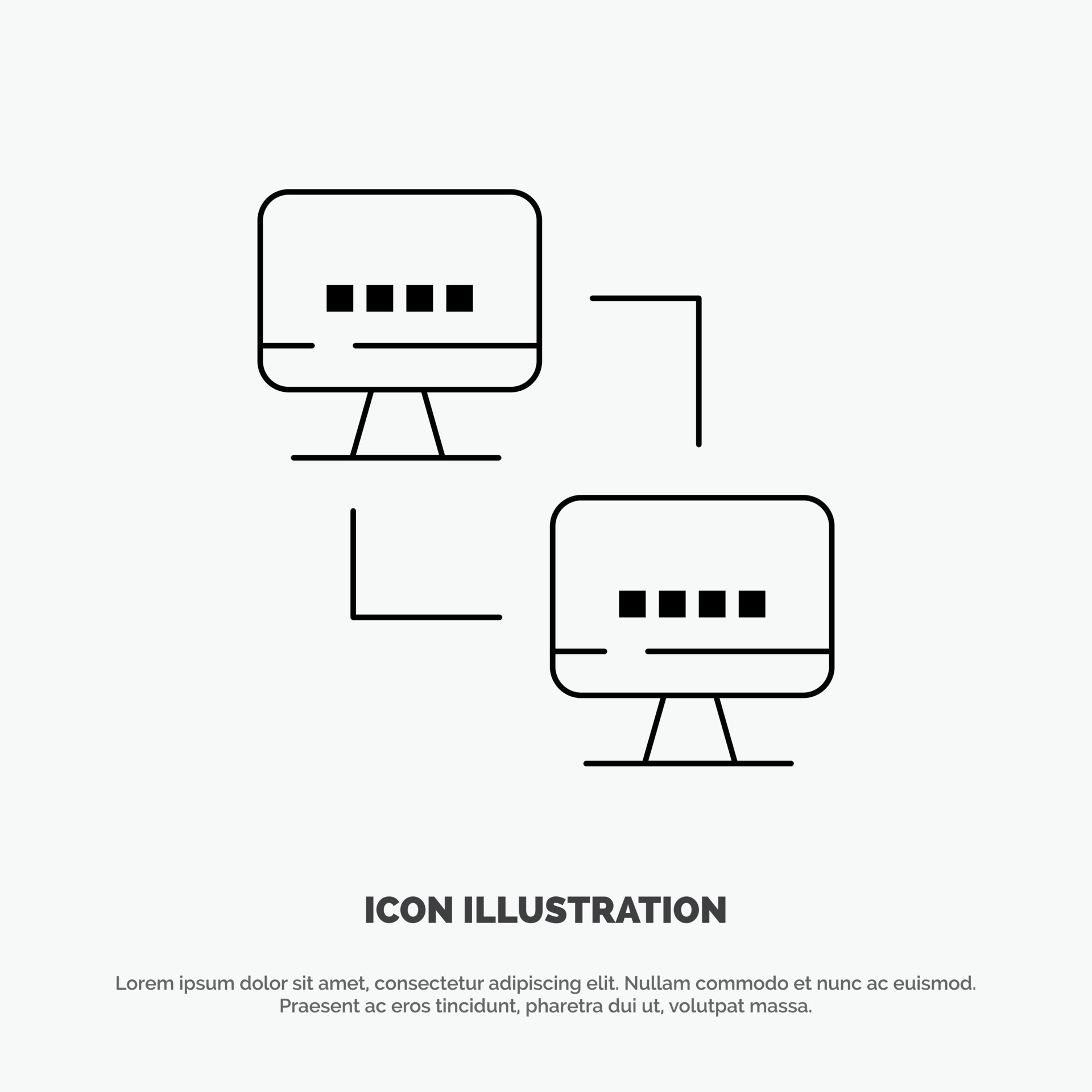 Computer Network Computing Computers Vector Line Icon 14727692 Vector