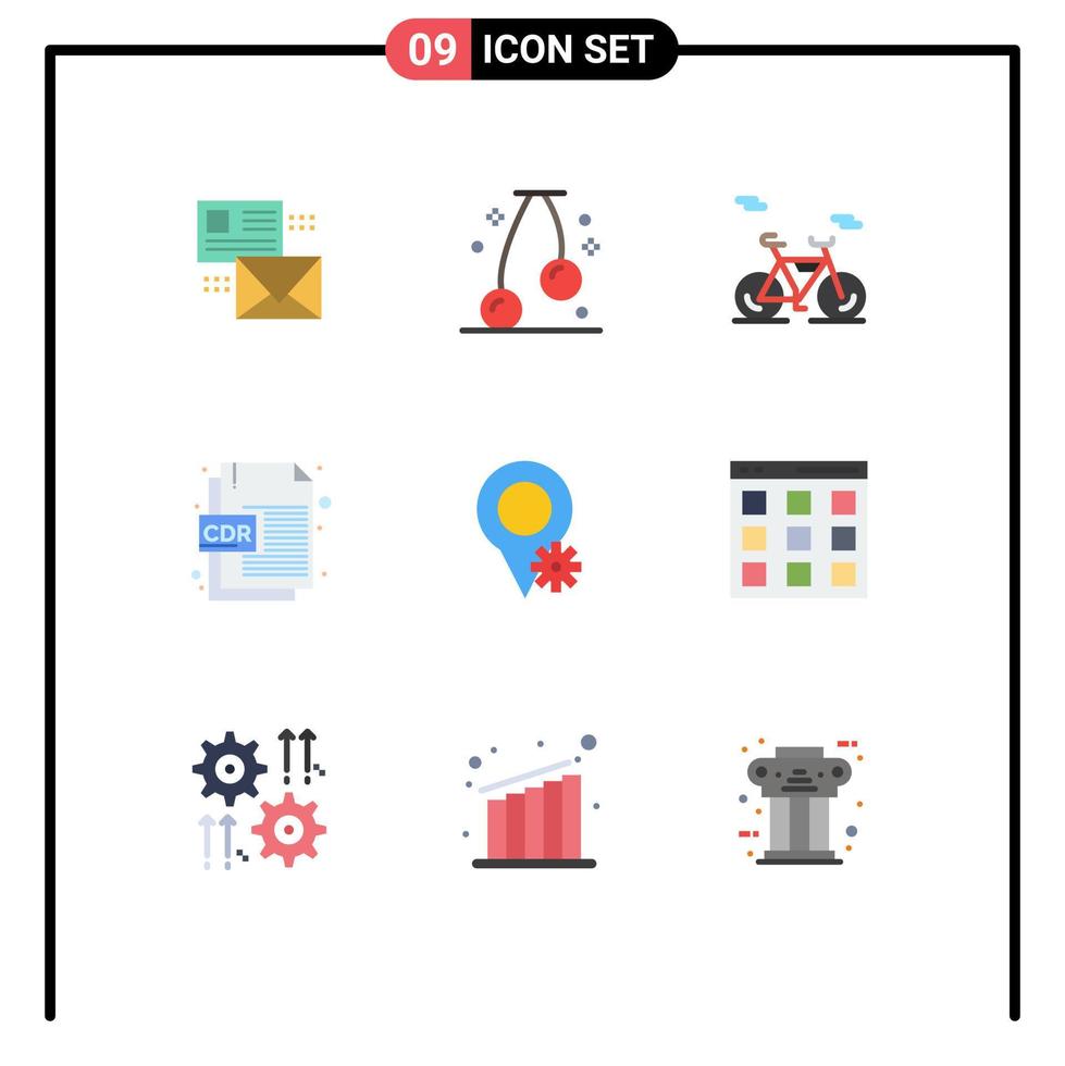 9 Thematic Vector Flat Colors And Editable Symbols Of Map File Format Fruit Corel Cdr File