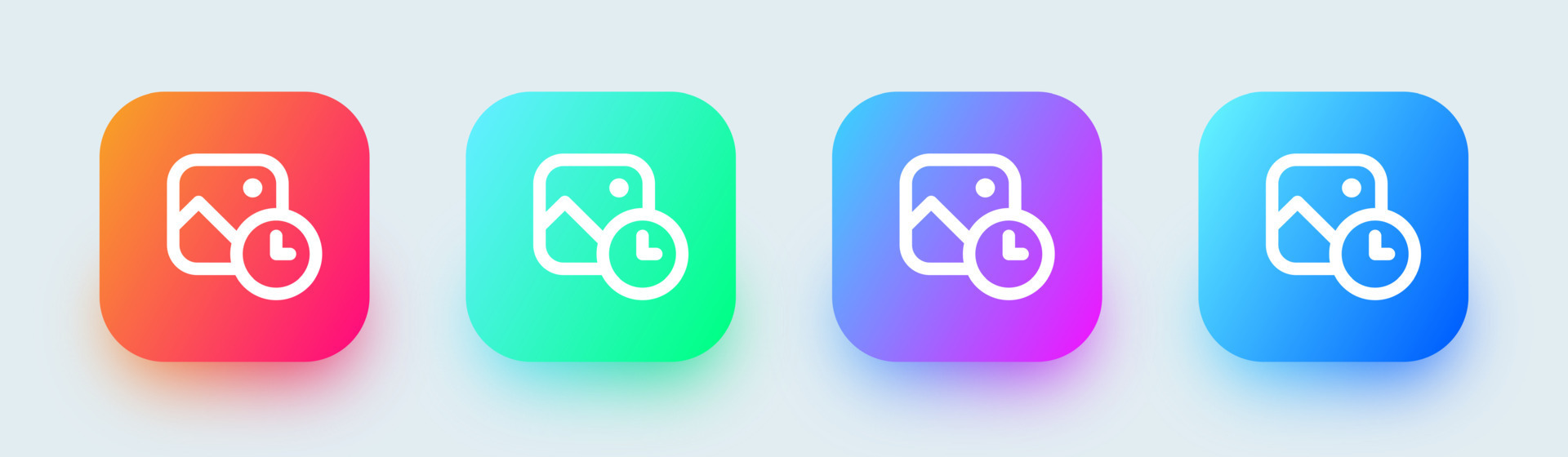 Temporary Line Icon In Square Gradient Colors Limited Time Signs