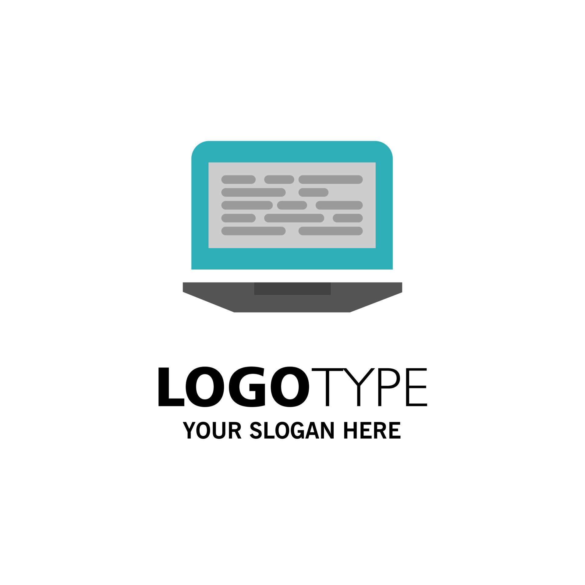 Laptop Coding Code Screen Computer Business Logo Template Flat Color 14730320 Vector Art At Vecteezy