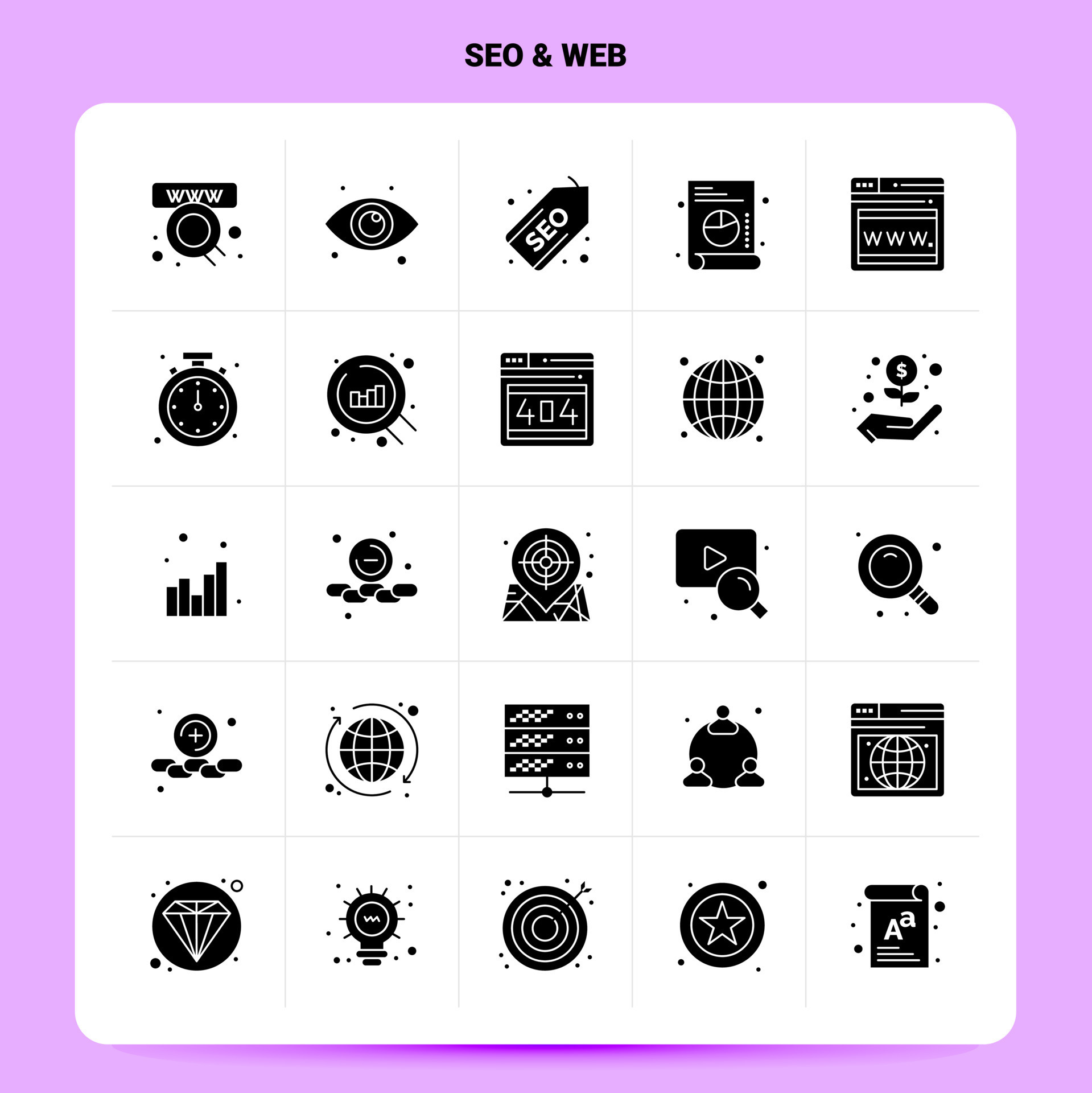 Solid 25 Seo Web Icon Set Vector Glyph Style Design Black Icons Set Web And Mobile Business