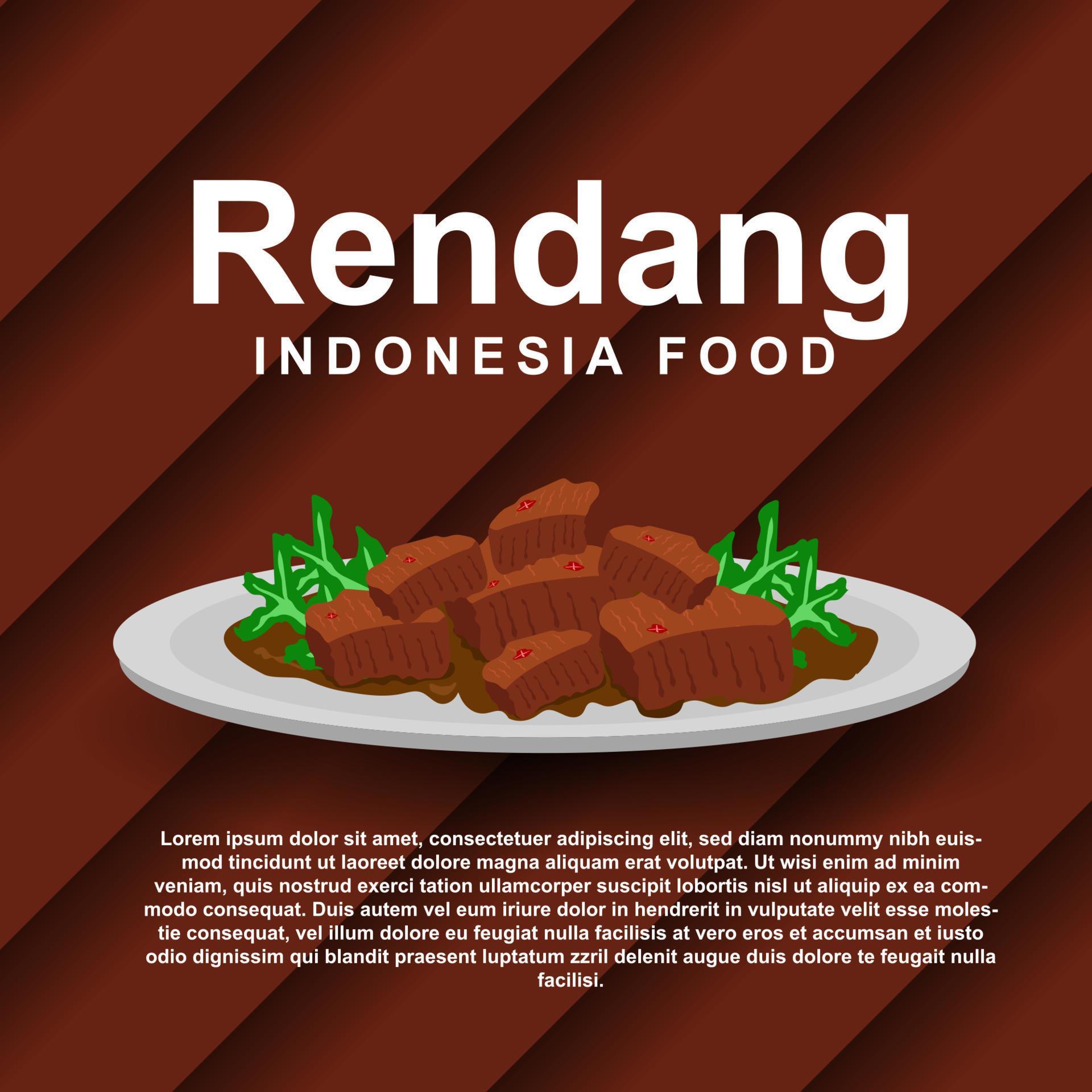Rendang Originating From Padang Sumatra Indonesia Indonesian Food Rendang Vector Design