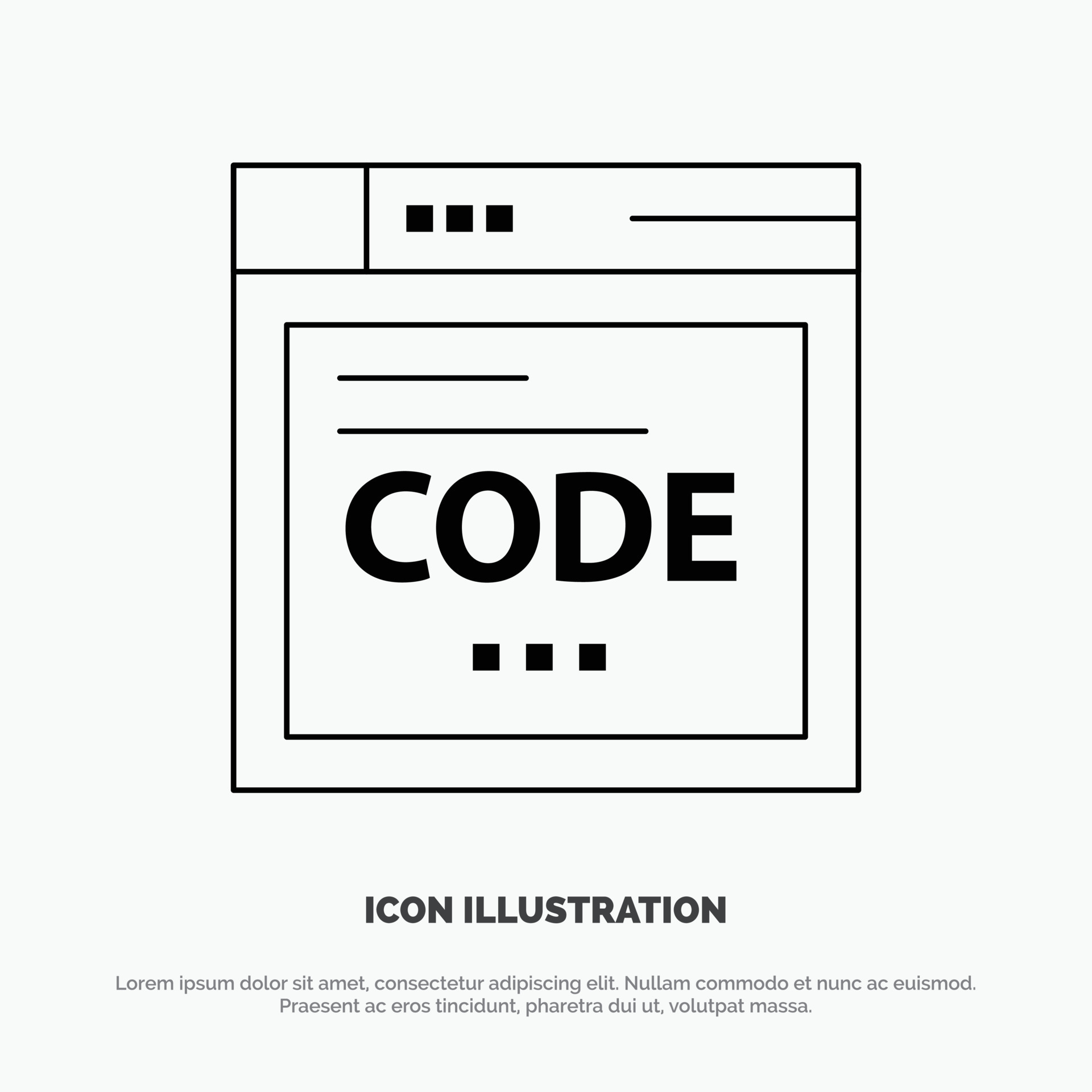 Browser Internet Code Coding Vector Line Icon 14732497 Vector Art At