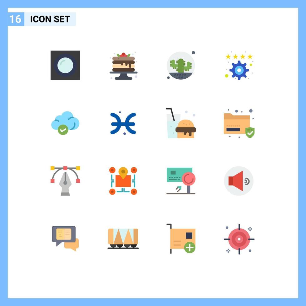 Modern Set Of 16 Flat Colors And Symbols Such As Cloud Preference