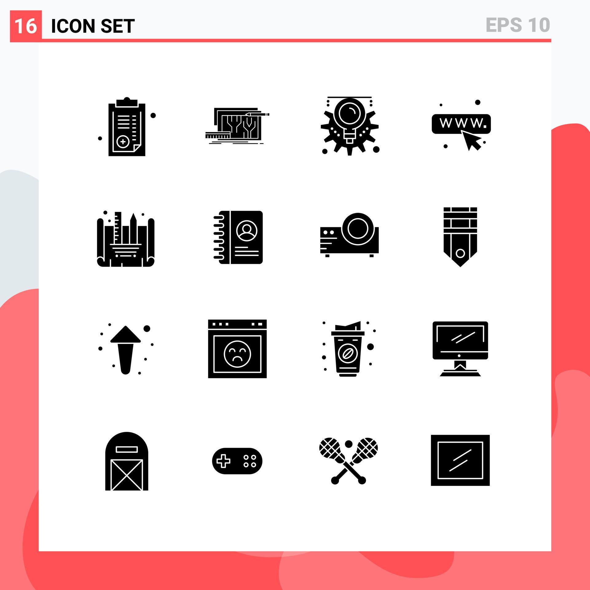 Stock Vector Icon Pack of 16 Line Signs and Symbols for creating ...