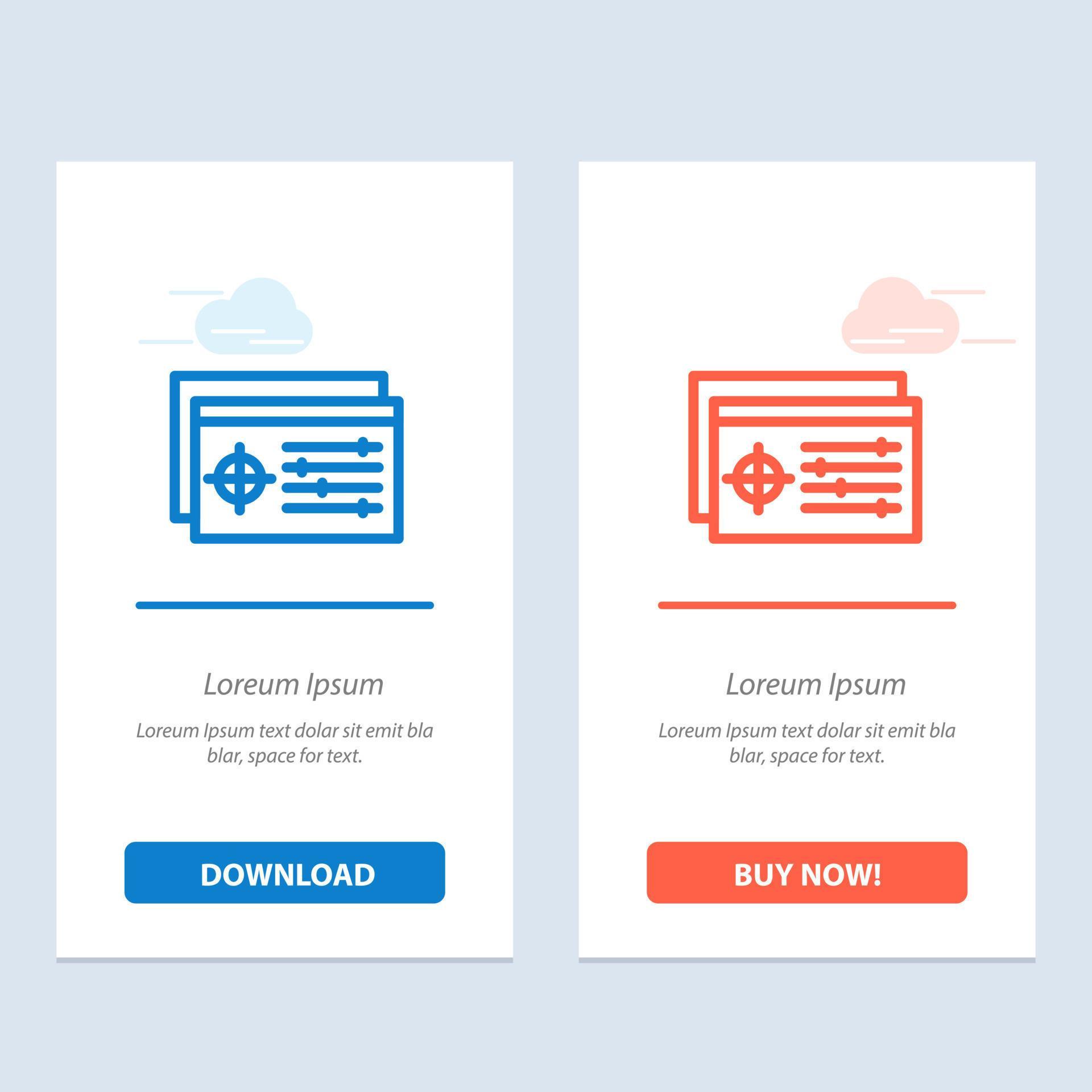 Setting Controller Target Object Blue and Red Download and Buy Now web Widget Card Template ...