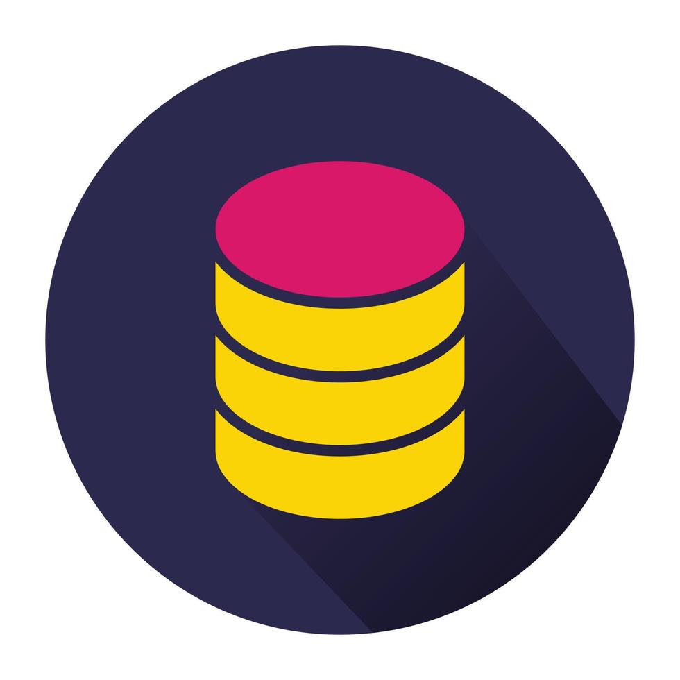 isolated database icon with long shadow 14737780 Vector Art at Vecteezy