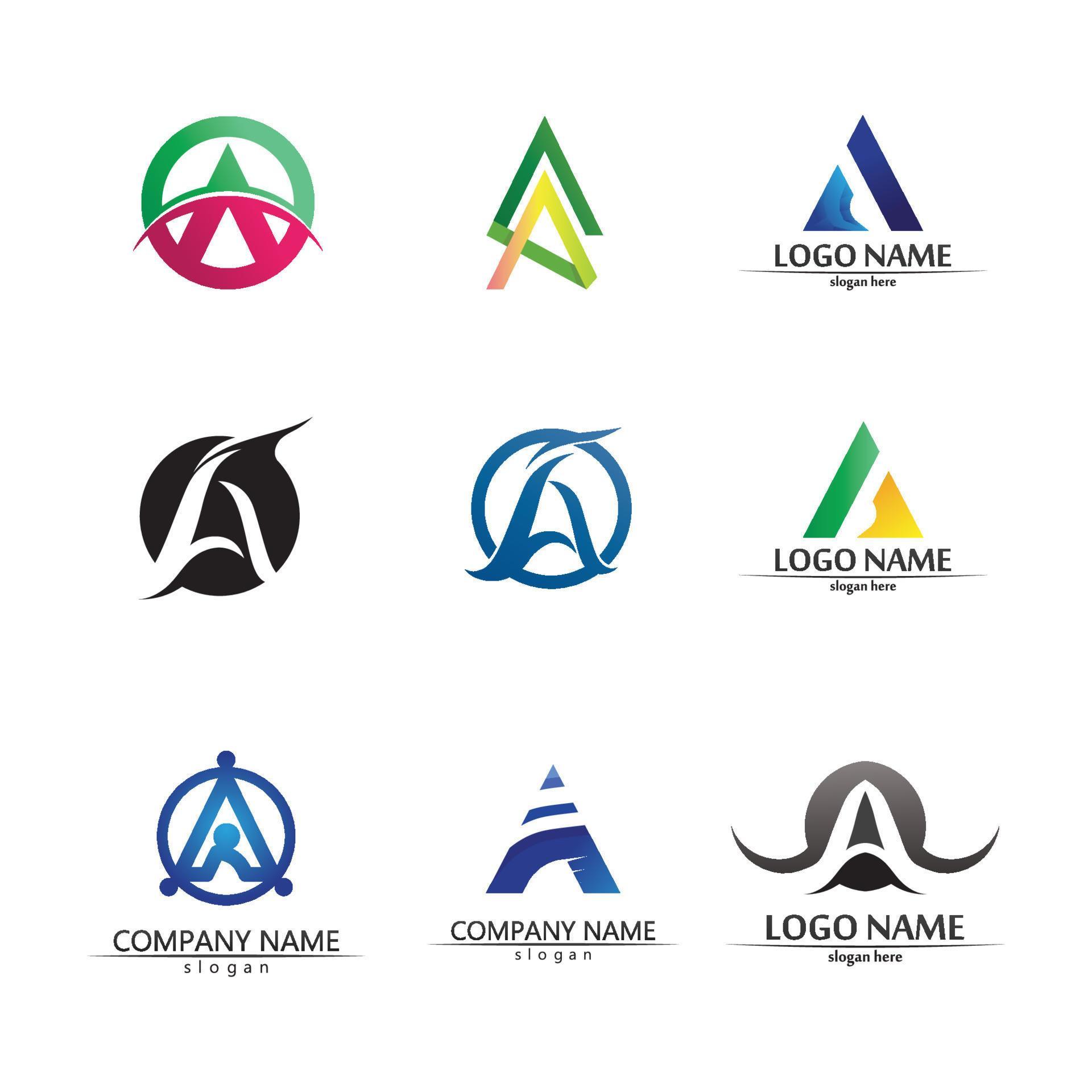 A Letter icon Template set design logo 14737950 Vector Art at Vecteezy