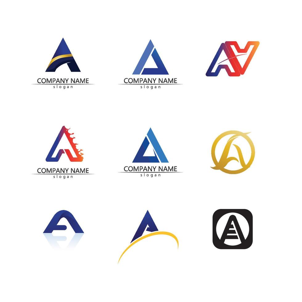 A Letter icon Template set design logo 14737954 Vector Art at Vecteezy