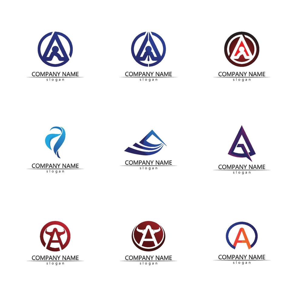 A Letter icon Template set design logo 14737959 Vector Art at Vecteezy