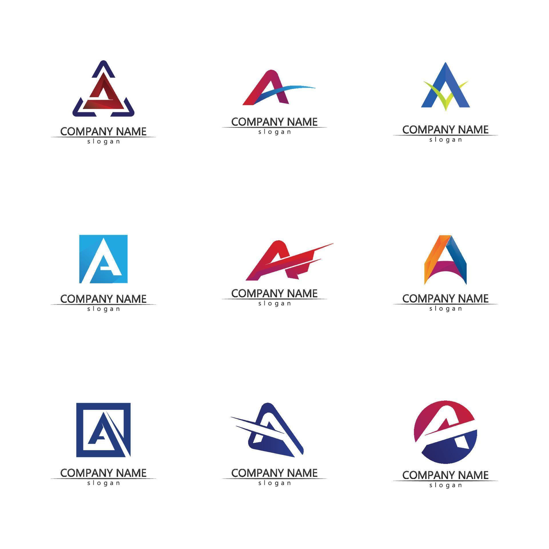 A Letter icon Template set design logo 14737960 Vector Art at Vecteezy