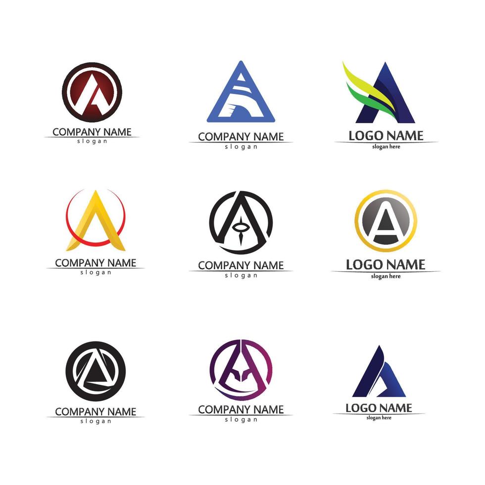 A Letter icon Template set design logo 14737964 Vector Art at Vecteezy