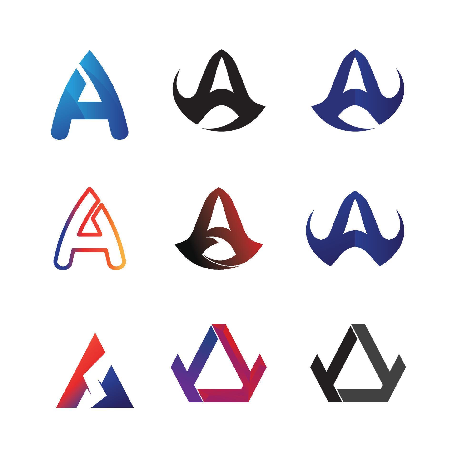 A Letter icon Template set design logo 14737967 Vector Art at Vecteezy