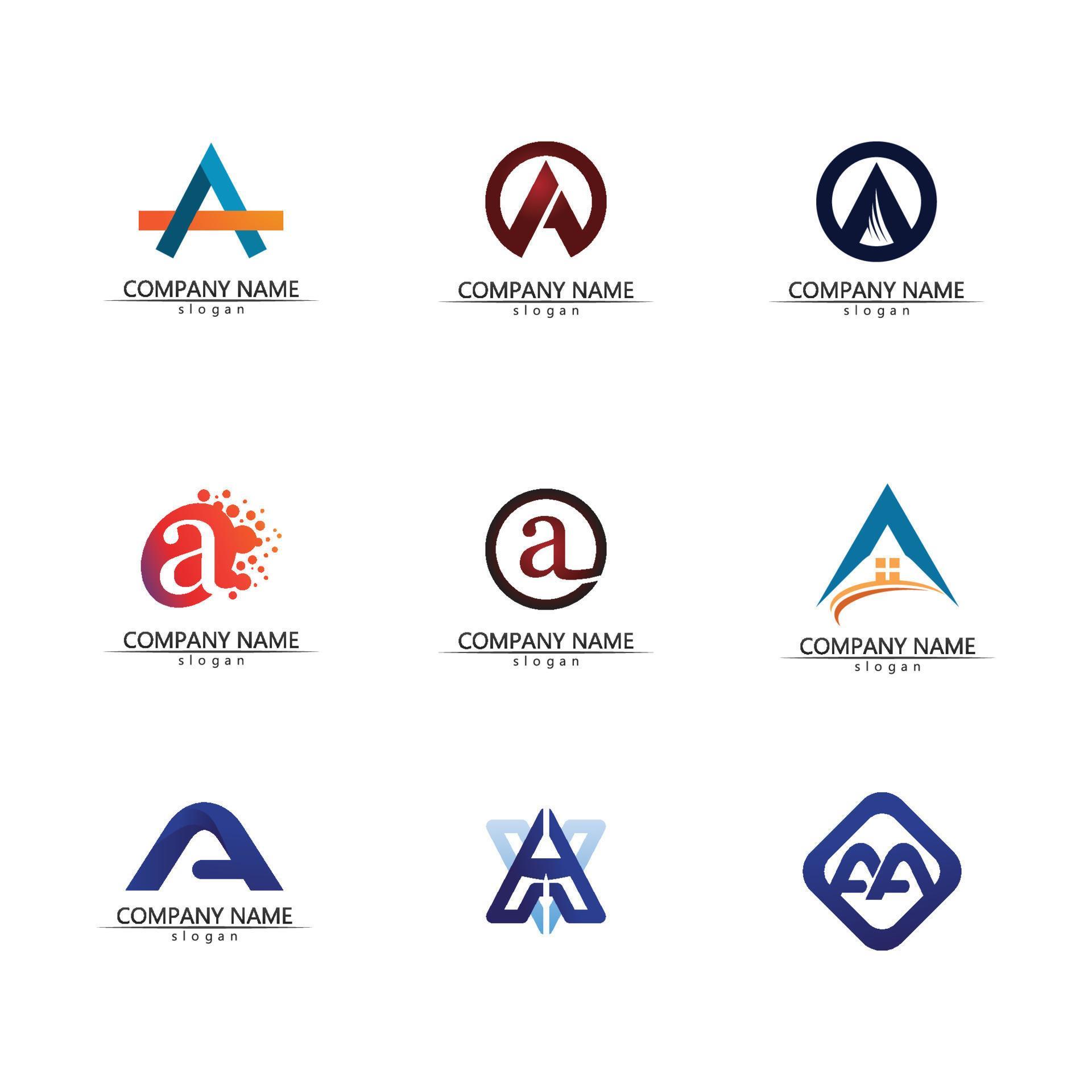 A Letter icon Template set design logo 14737970 Vector Art at Vecteezy