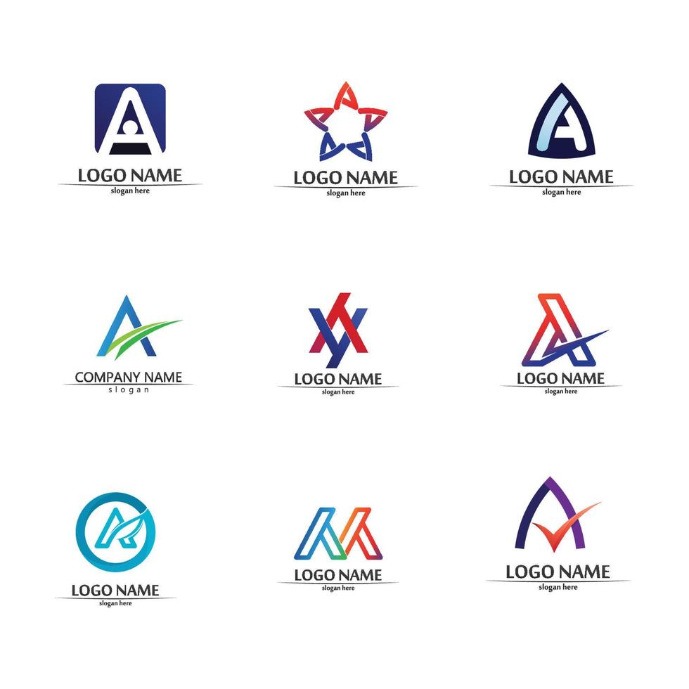 A Letter icon Template set design logo 14737973 Vector Art at Vecteezy