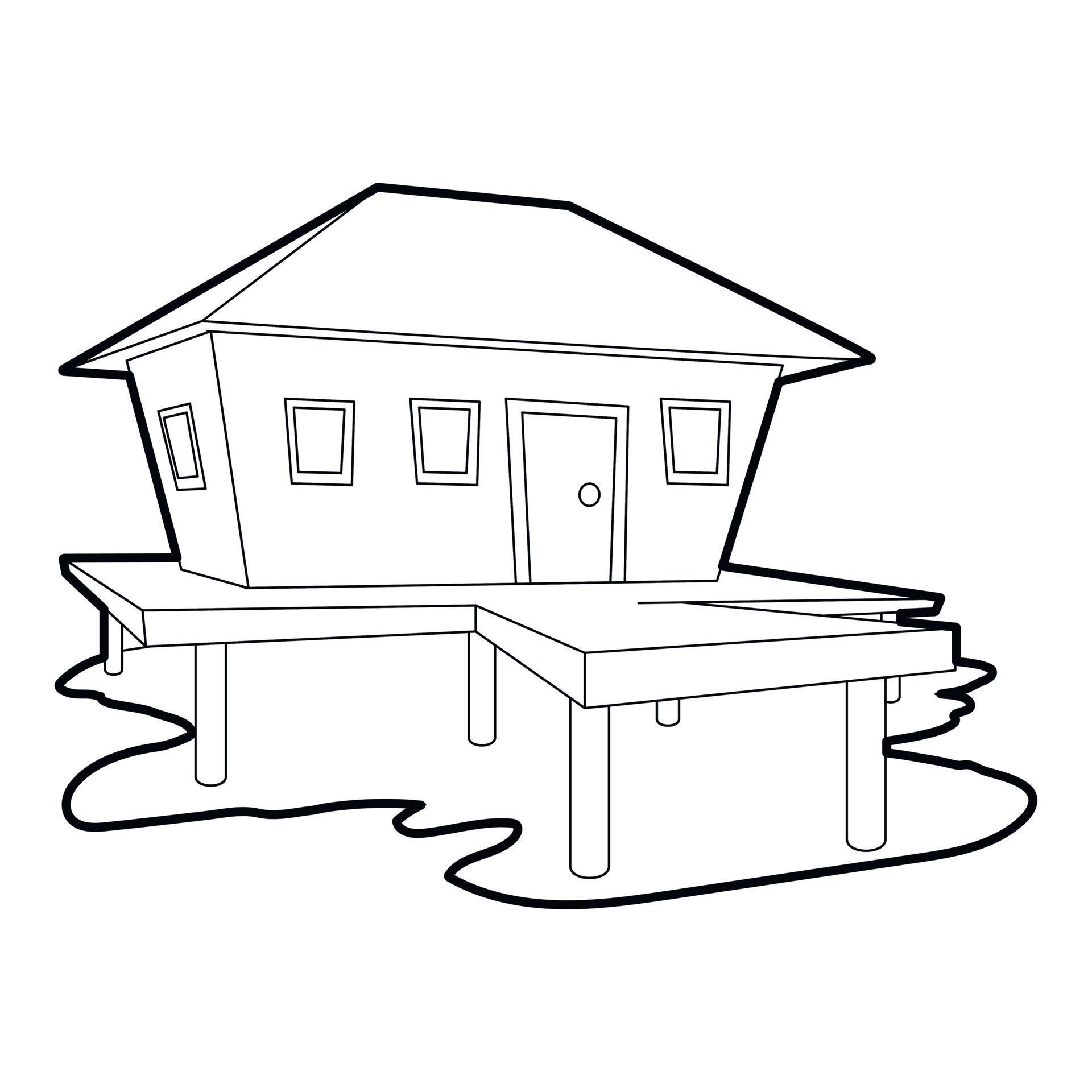 Tropical House Icon Outline Style 14738591 Vector Art At Vecteezy