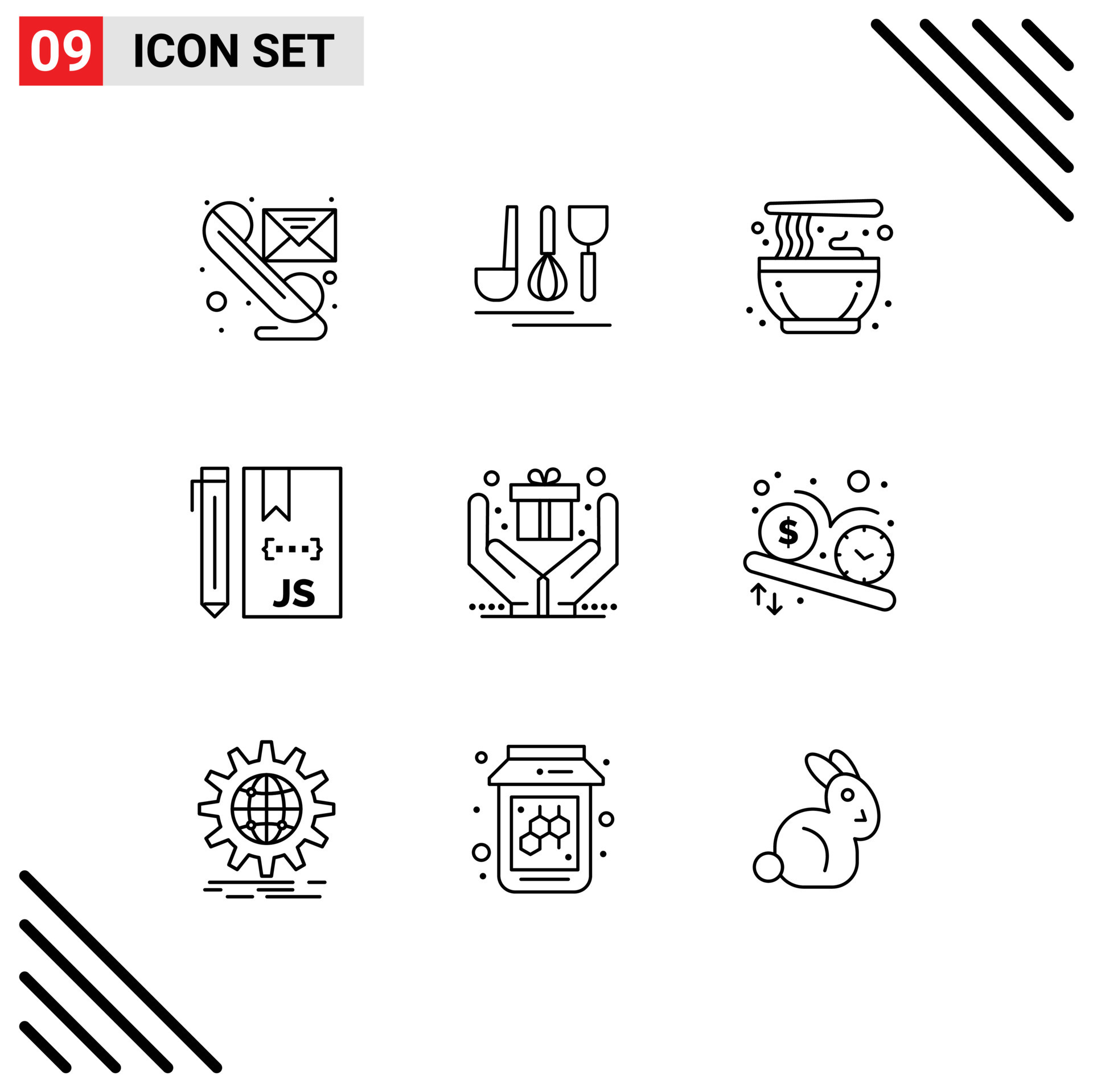9 User Interface Outline Pack Of Modern Signs And Symbols Of Programming Develop Travel Coding