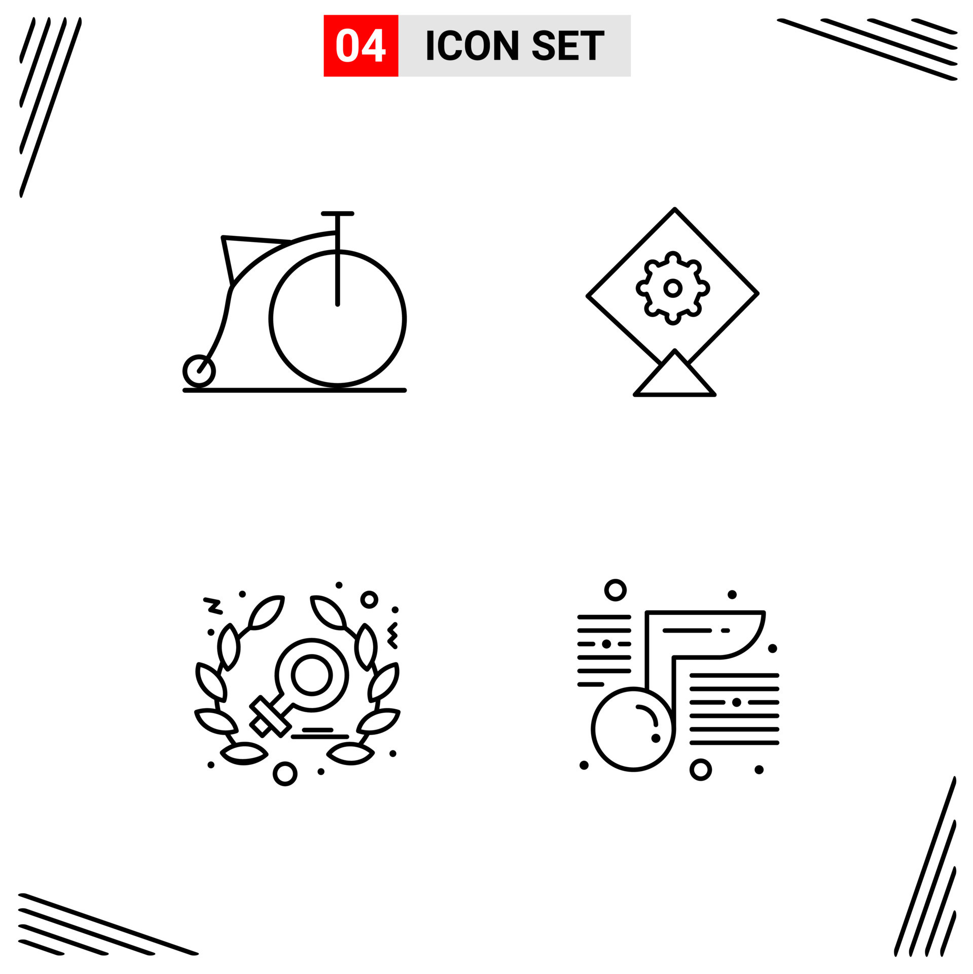4 Icons Line Style Grid Based Creative Outline Symbols For Website Design Simple Line Icon Signs
