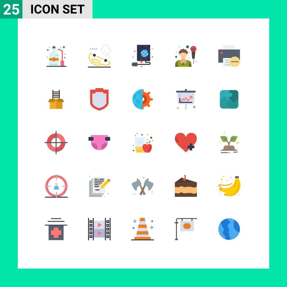 Set Of 25 Vector Flat Colors On Grid For Gadget Computers Mouse Singer