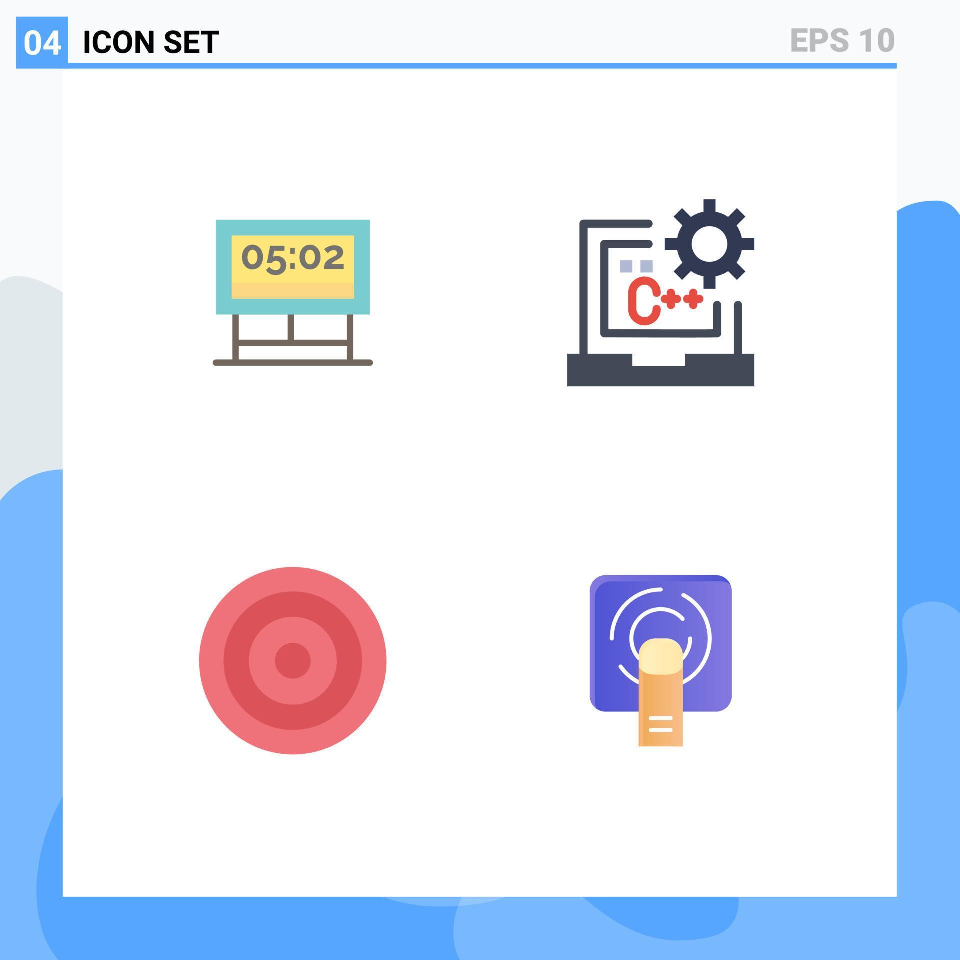 Set of 4 Modern UI Icons Symbols Signs for board basic scoreboard ...