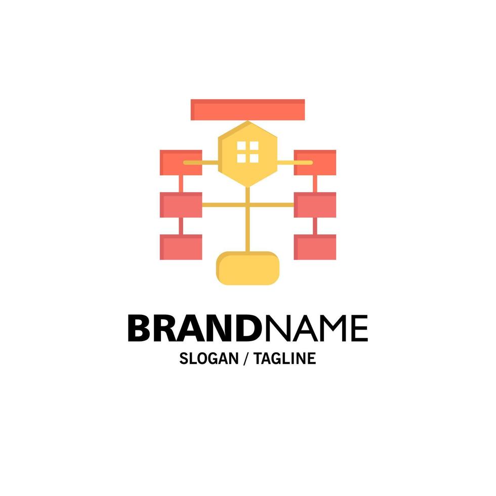 Flowchart Flow Chart Data Database Business Logo Template Flat Color