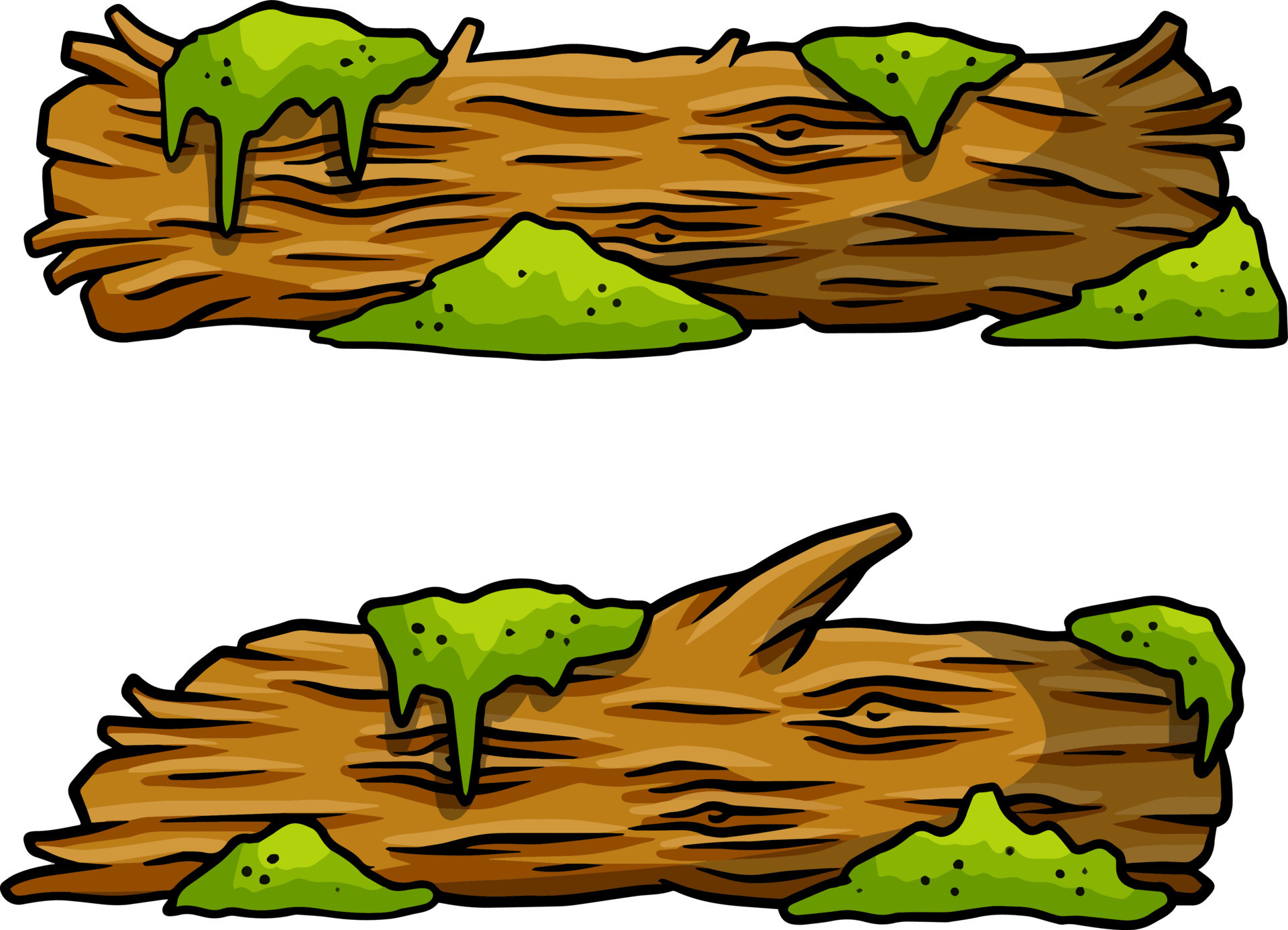 registro marrón vectorial con musgo verde. material de construcción de ... registro marrón vectorial con musgo verde. material de construcción de ...