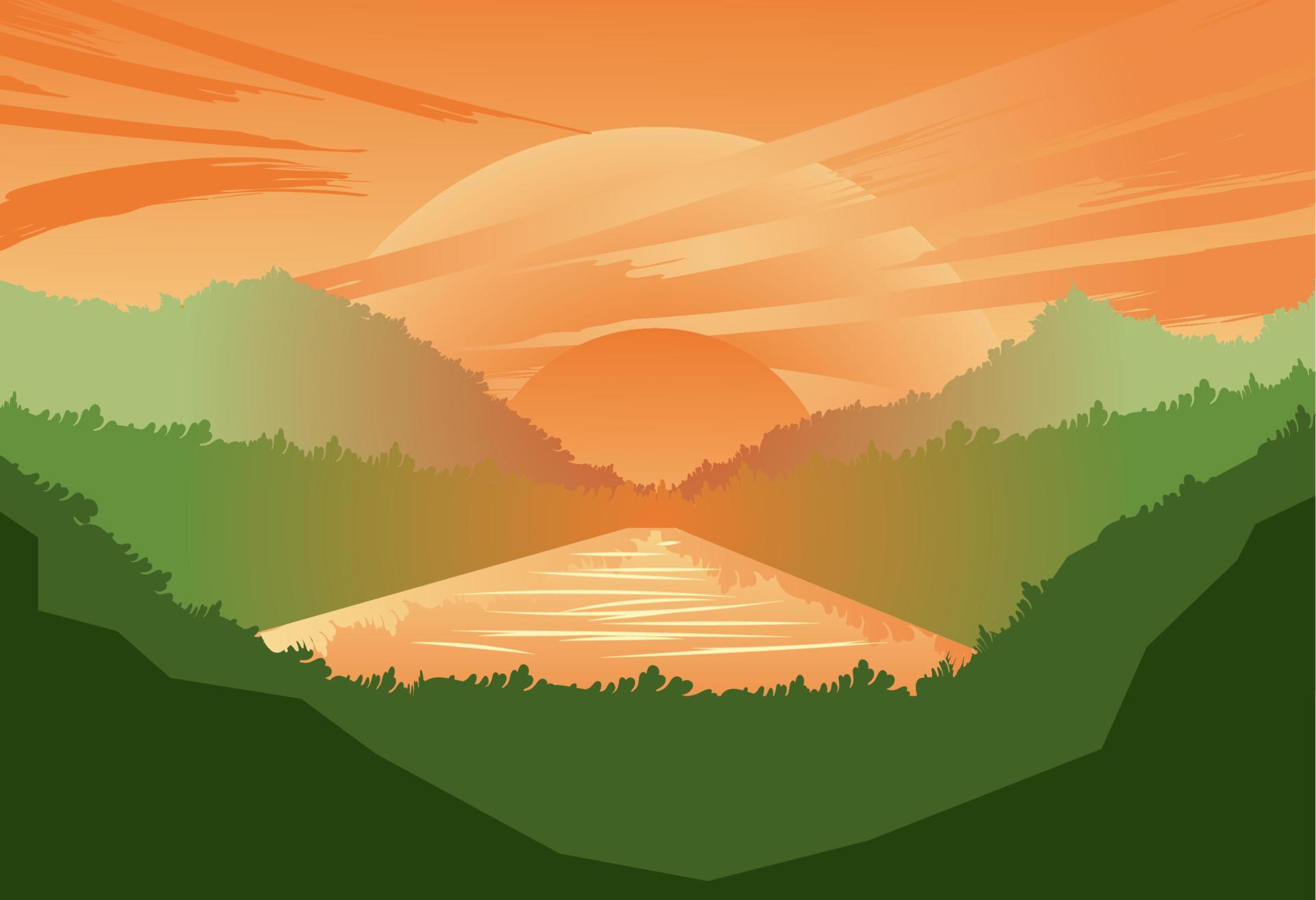 Flat landscape design illustration. Eps 10 14744710 Vector Art at Vecteezy