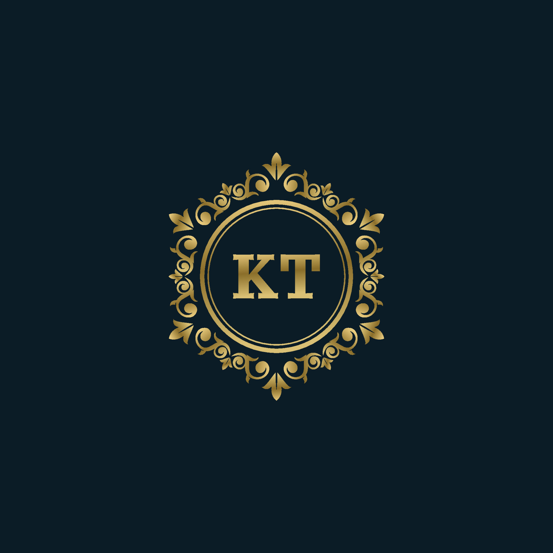 Letter KT logo with Luxury Gold template. Elegance logo vector template. 14747865 Vector Art at ...