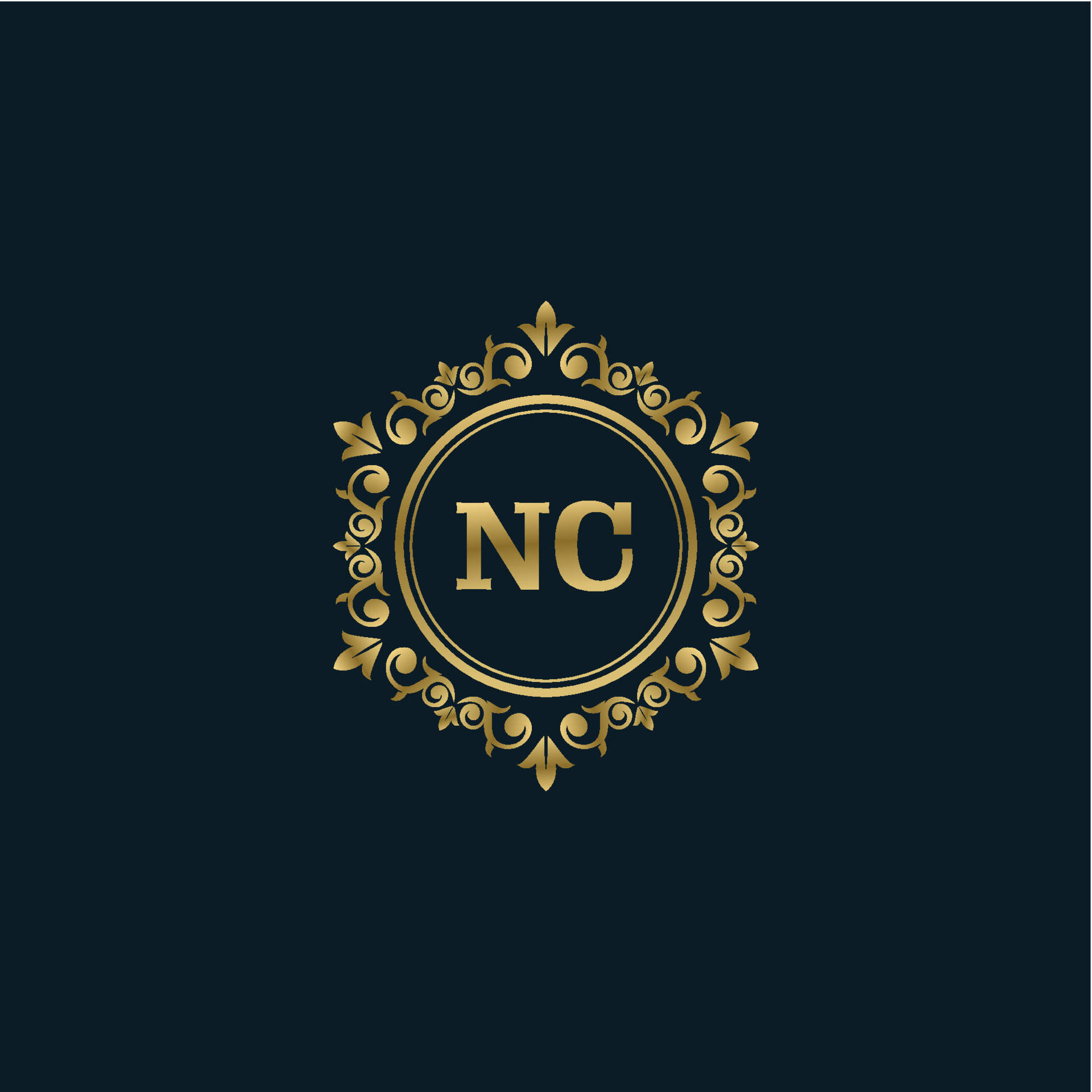 Letter NC logo with Luxury Gold template. Elegance logo vector template. 14747947 Vector Art at ...