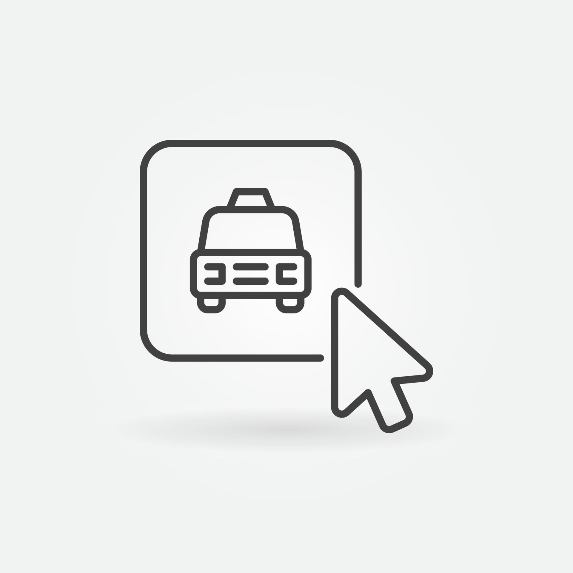 Mouse Click On Taxi Button Vector Concept Outline Icon 14751043 Vector