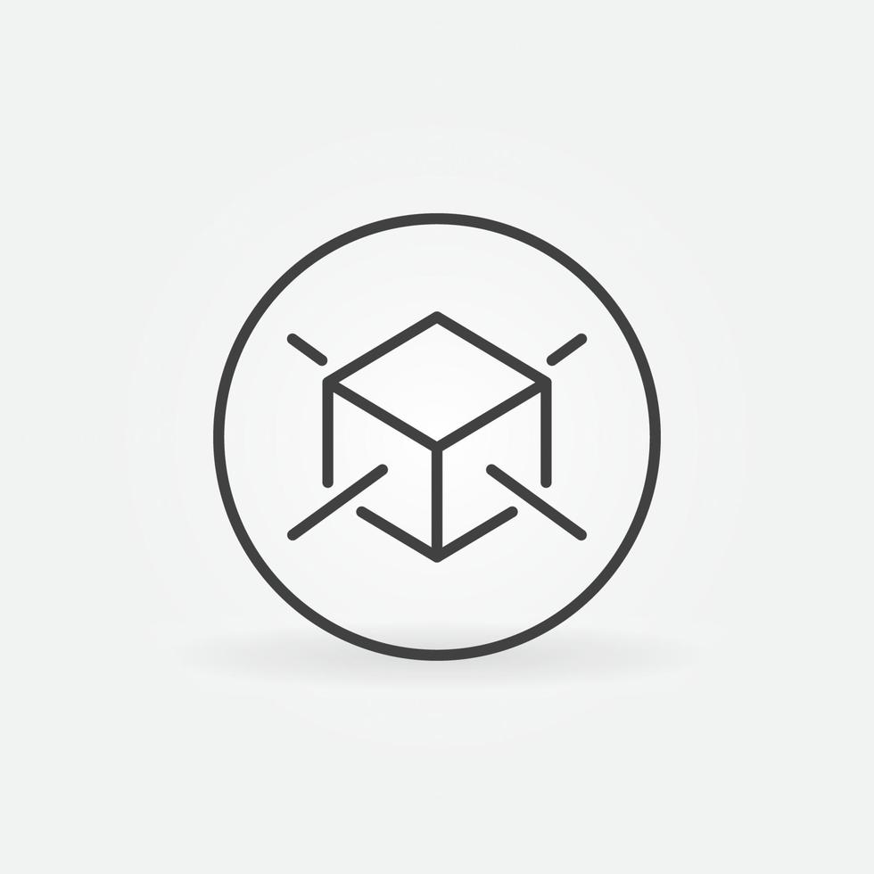 Blockchain Vector Thin Line Concept Round Minimal Icon Or Symbol