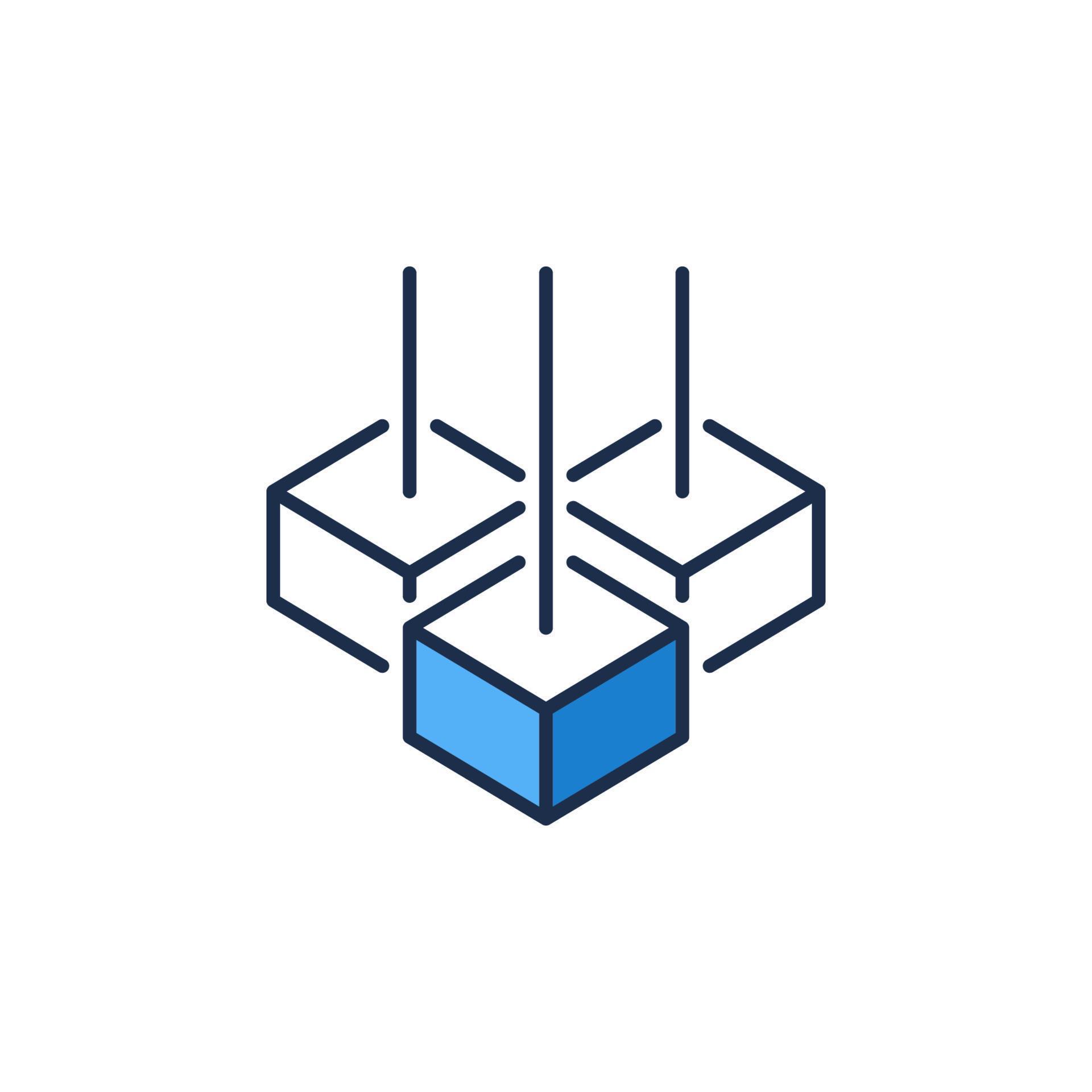Block Chain Vector Concept Blue Icon Blockchain Colored Symbol With 3
