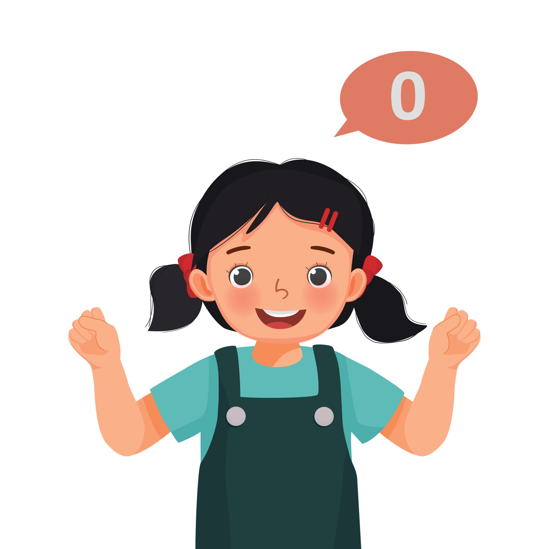Cute little girl counting with finger showing number zero with hand ... Cute little girl counting with finger showing number zero with hand ...