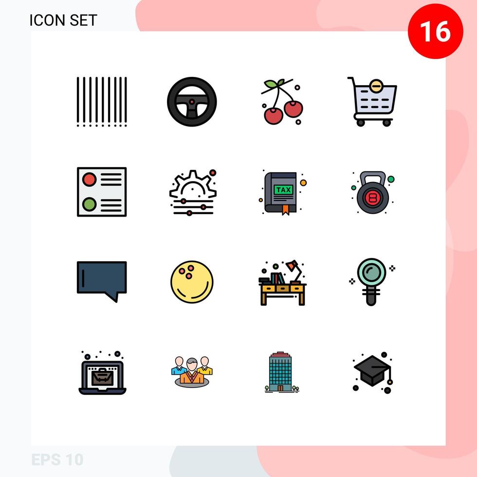 Stock Vector Icon Pack of 16 Line Signs and Symbols for app process ...