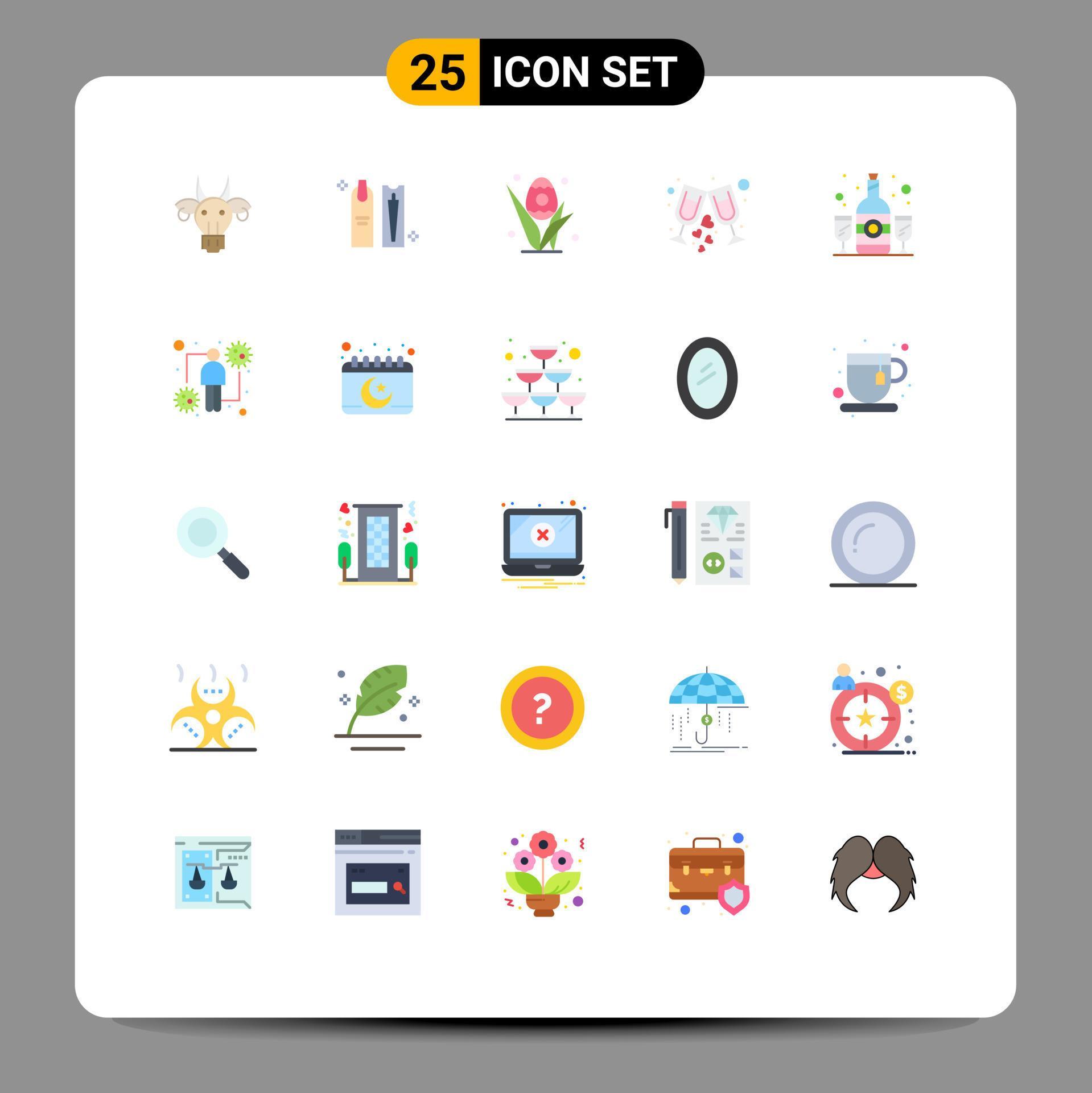 Modern Set of 25 Flat Colors and symbols such as party glass hygiene ... Modern Set of 25 Flat Colors and symbols such as party glass hygiene ...