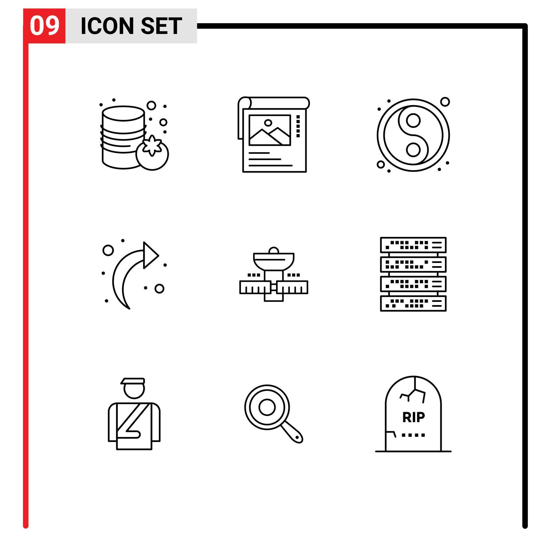 9 Universal Outlines Set For Web And Mobile Applications Satelite Gps Lunar Refresh Arrow