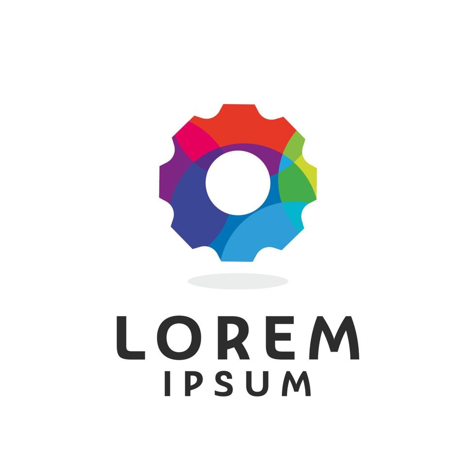 color gear logo design template 14761450 Vector Art at Vecteezy