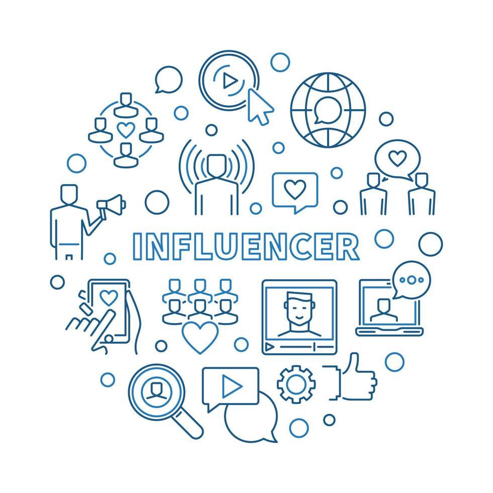 Influencer vector round concept outline illustration 14761622 Vector ... Influencer vector round concept outline illustration 14761622 Vector ...