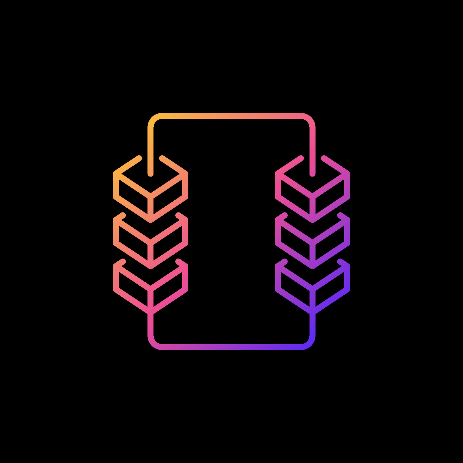 Blockchain With 6 Blocks Line Colored Icon On Dark Background 14761758 Vector Art At Vecteezy