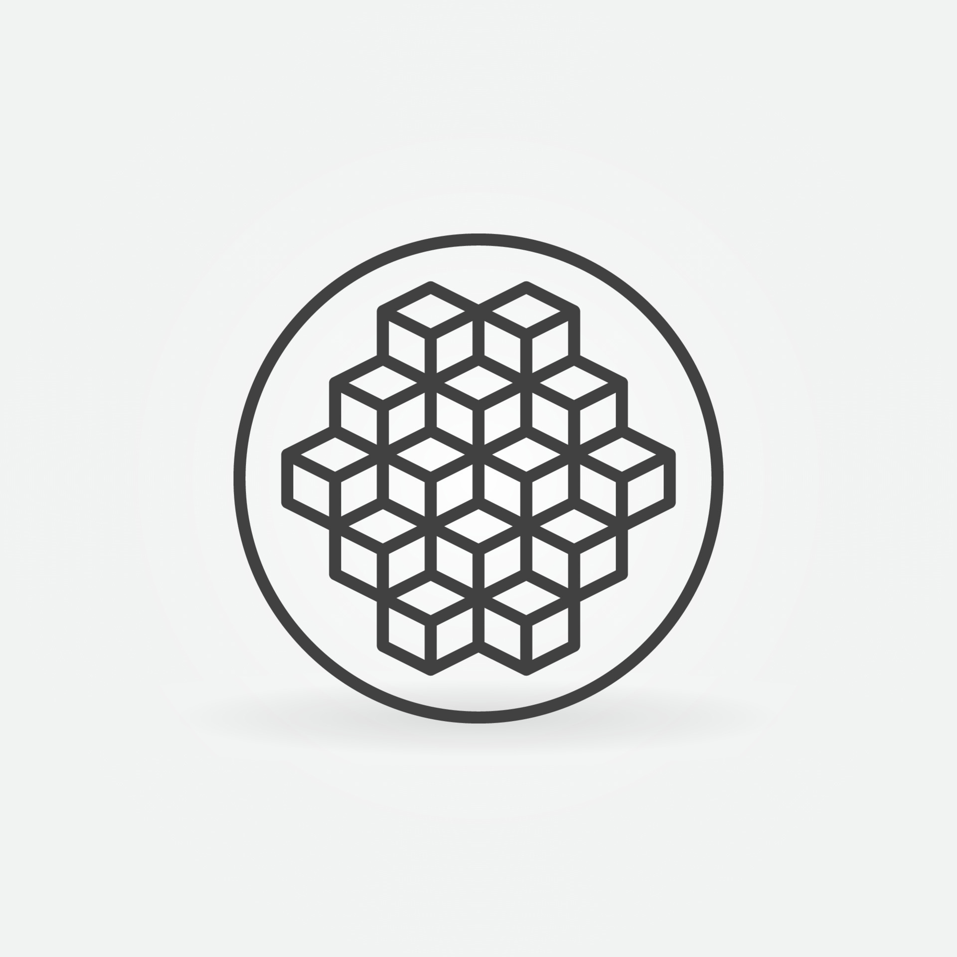 Blockchain Blocks Vector Concept Round Icon Or Block Chain In Circle