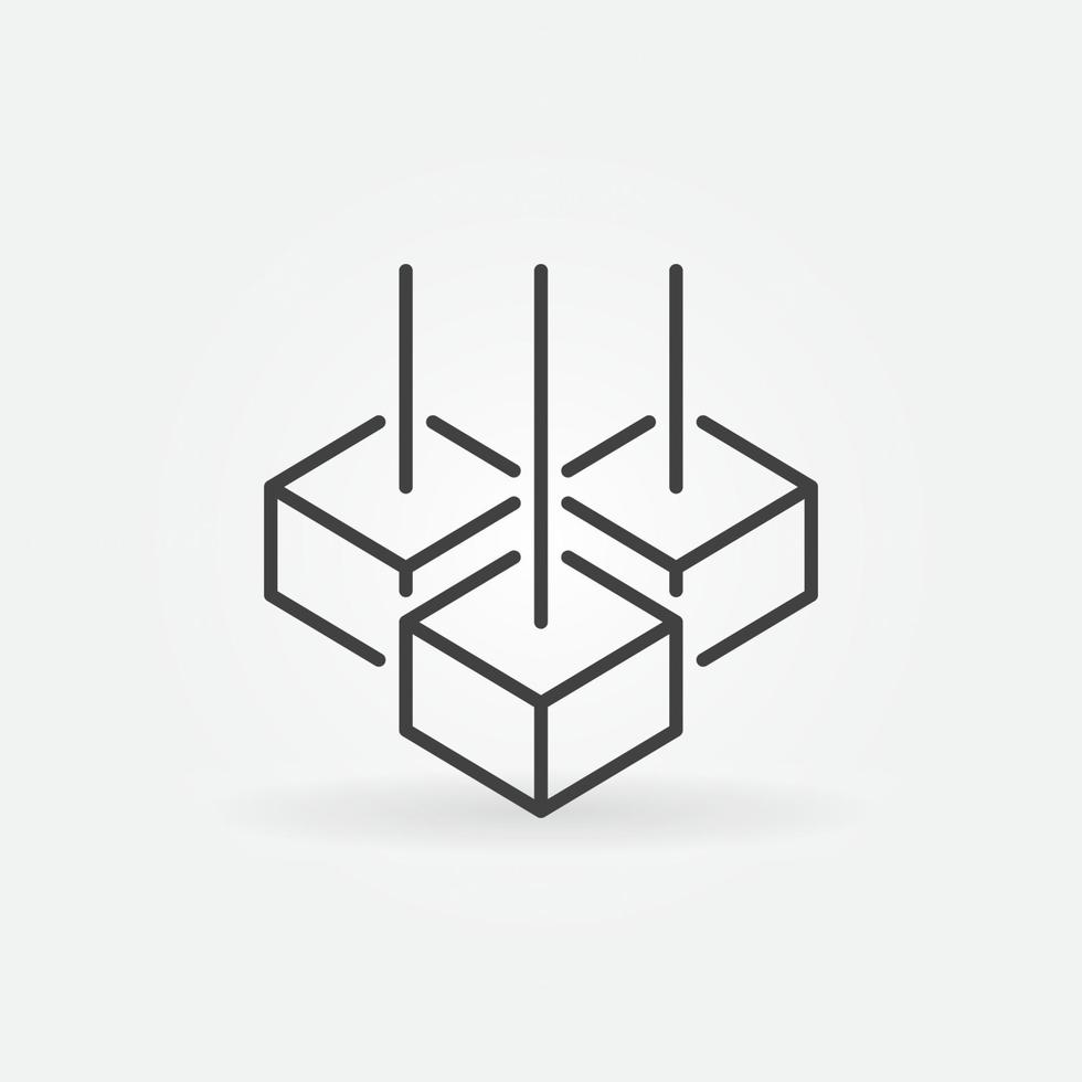Block-Chain vector concept icon or Blockchain symbol with three blocks ... Block-Chain vector concept icon or Blockchain symbol with three blocks ...