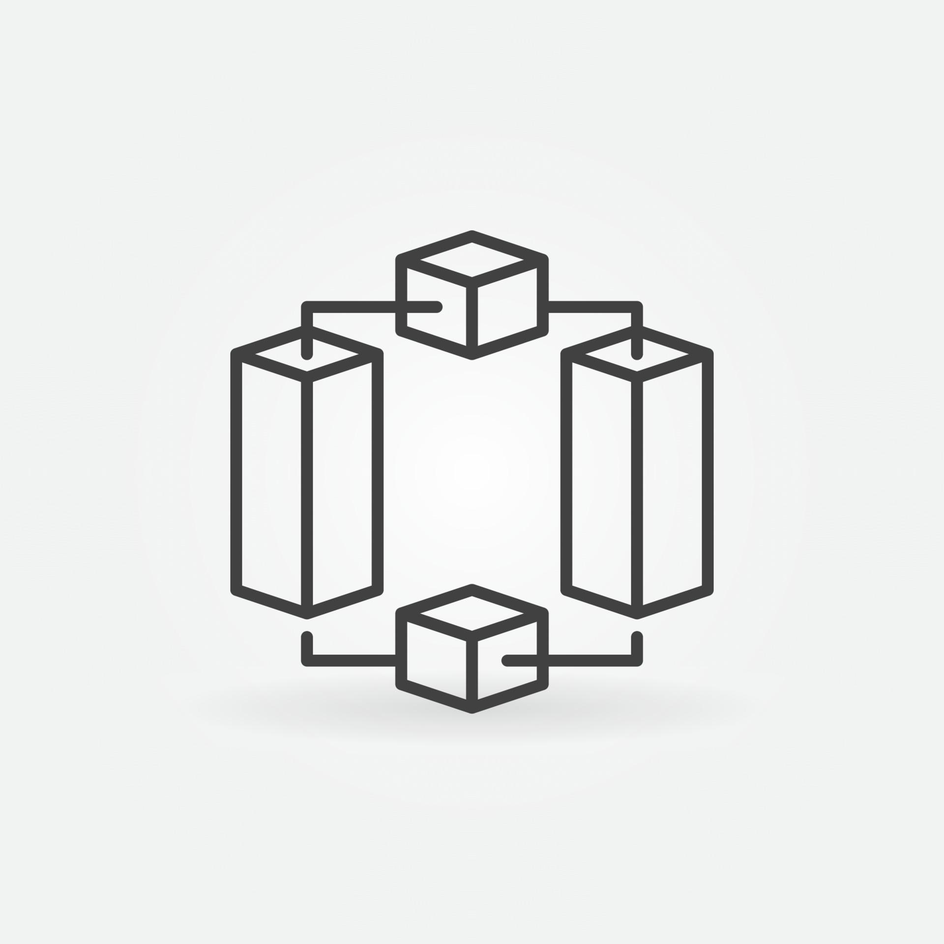 Blockchain Blocks vector thin line concept icon or linear sign 14761803 Vector Art at Vecteezy