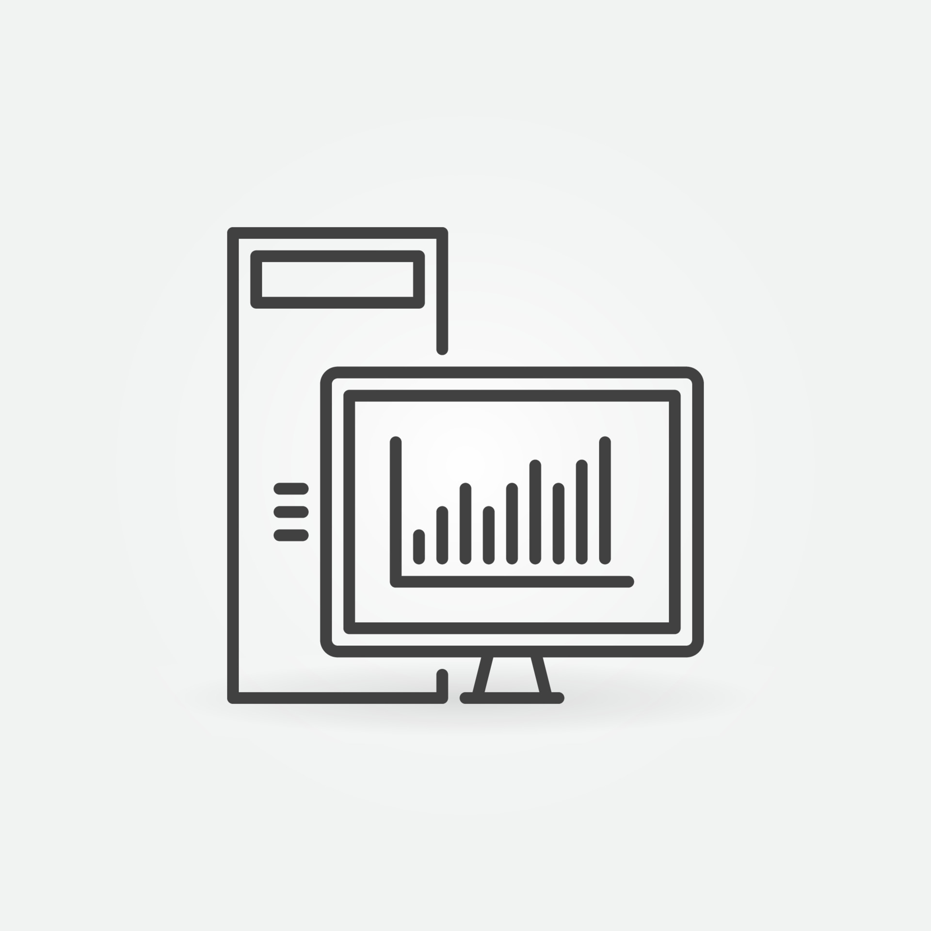 Desktop Computer with Line Graph vector concept icon 14761857 Vector ...