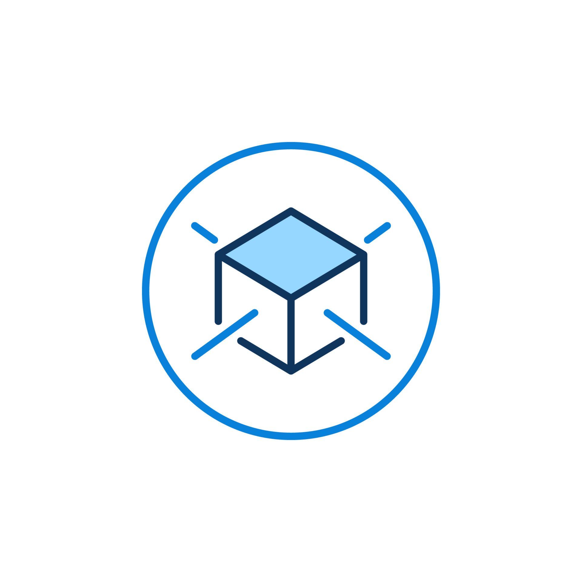 Circle With Blockchain Vector Blue Minimal Icon Block Chain Round