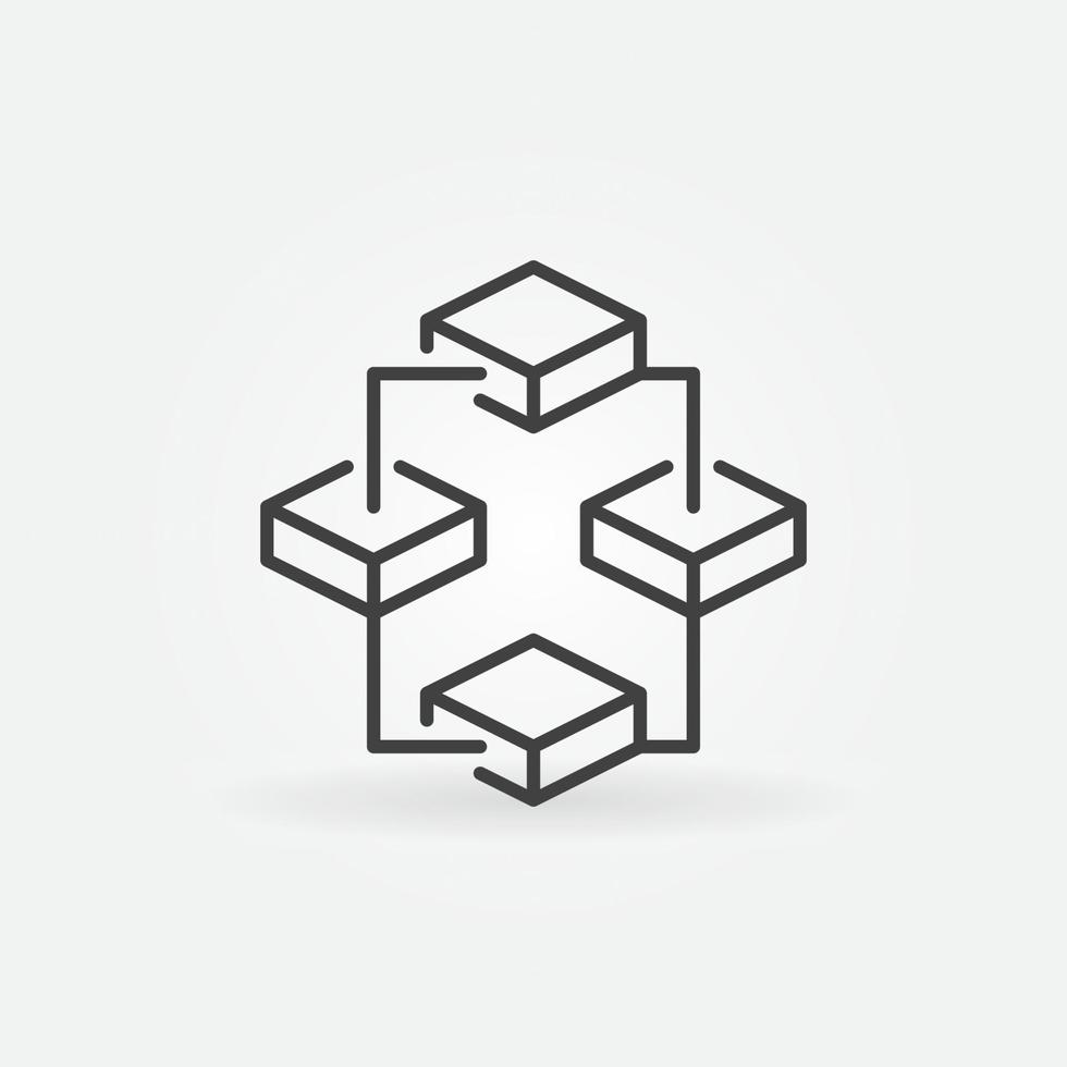 Blockchain vector thin line concept icon. Four Blocks linear symbol 14762077 Vector Art at Vecteezy