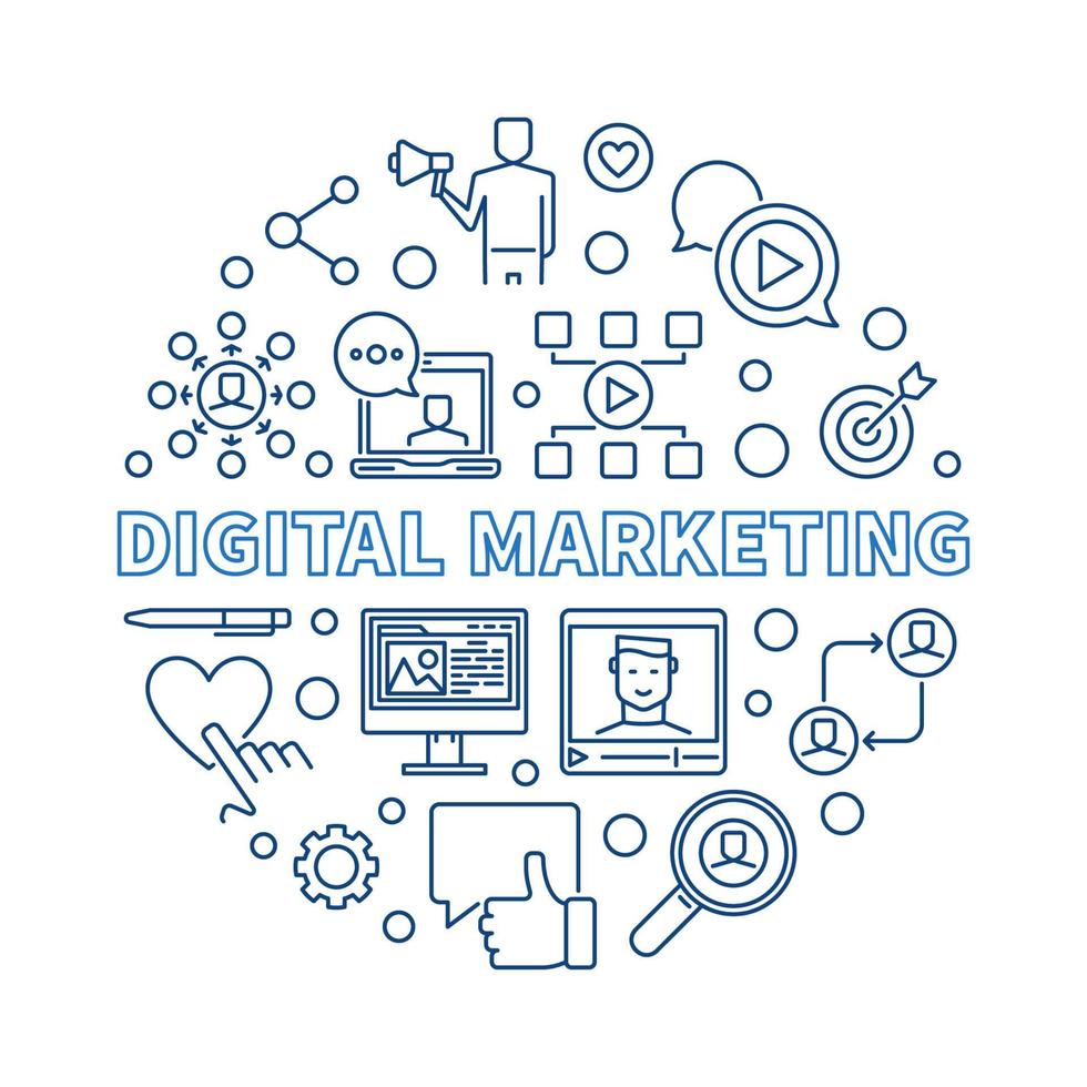 Digital Marketing vector round concept outline illustration 14762112 ... Digital Marketing vector round concept outline illustration 14762112 ...