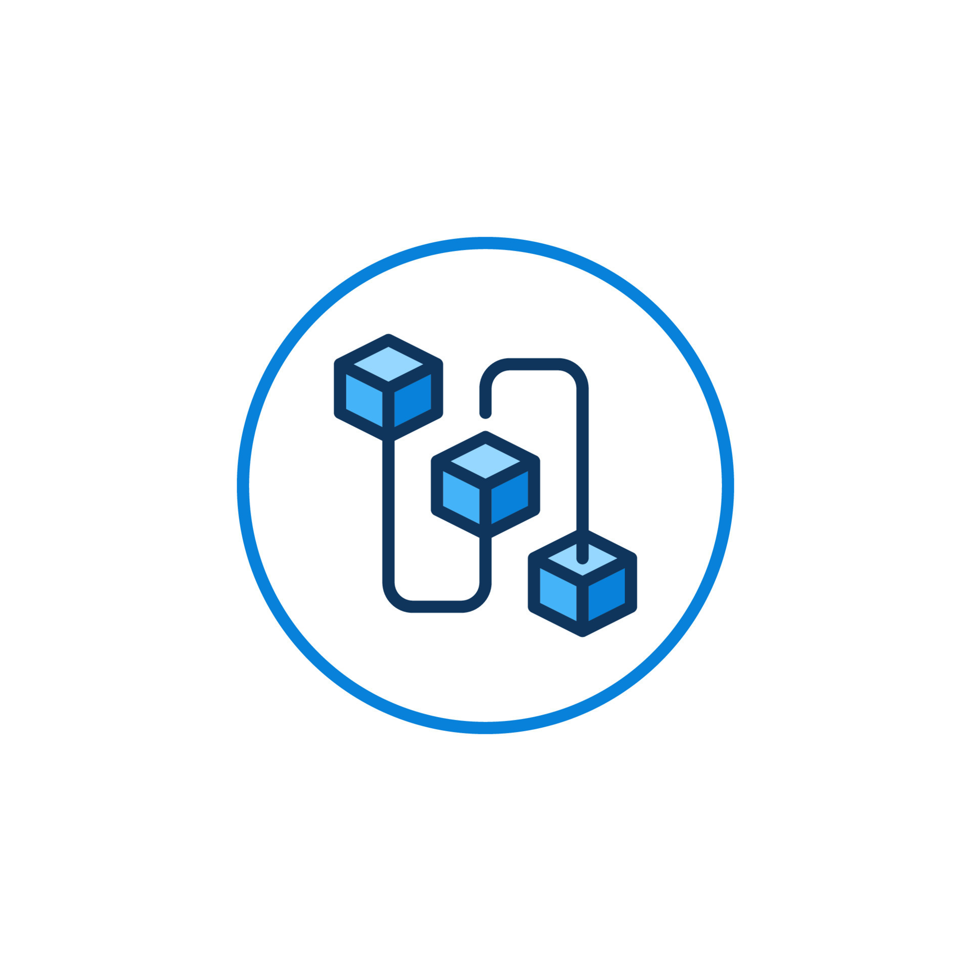 Circle With Blockchain Vector Blue Icon Block Chain Technology Round