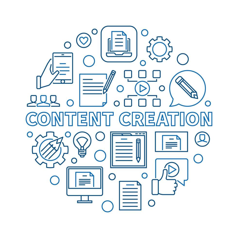Content Creation vector circular concept linear illustration 14762292 ... Content Creation vector circular concept linear illustration 14762292 ...