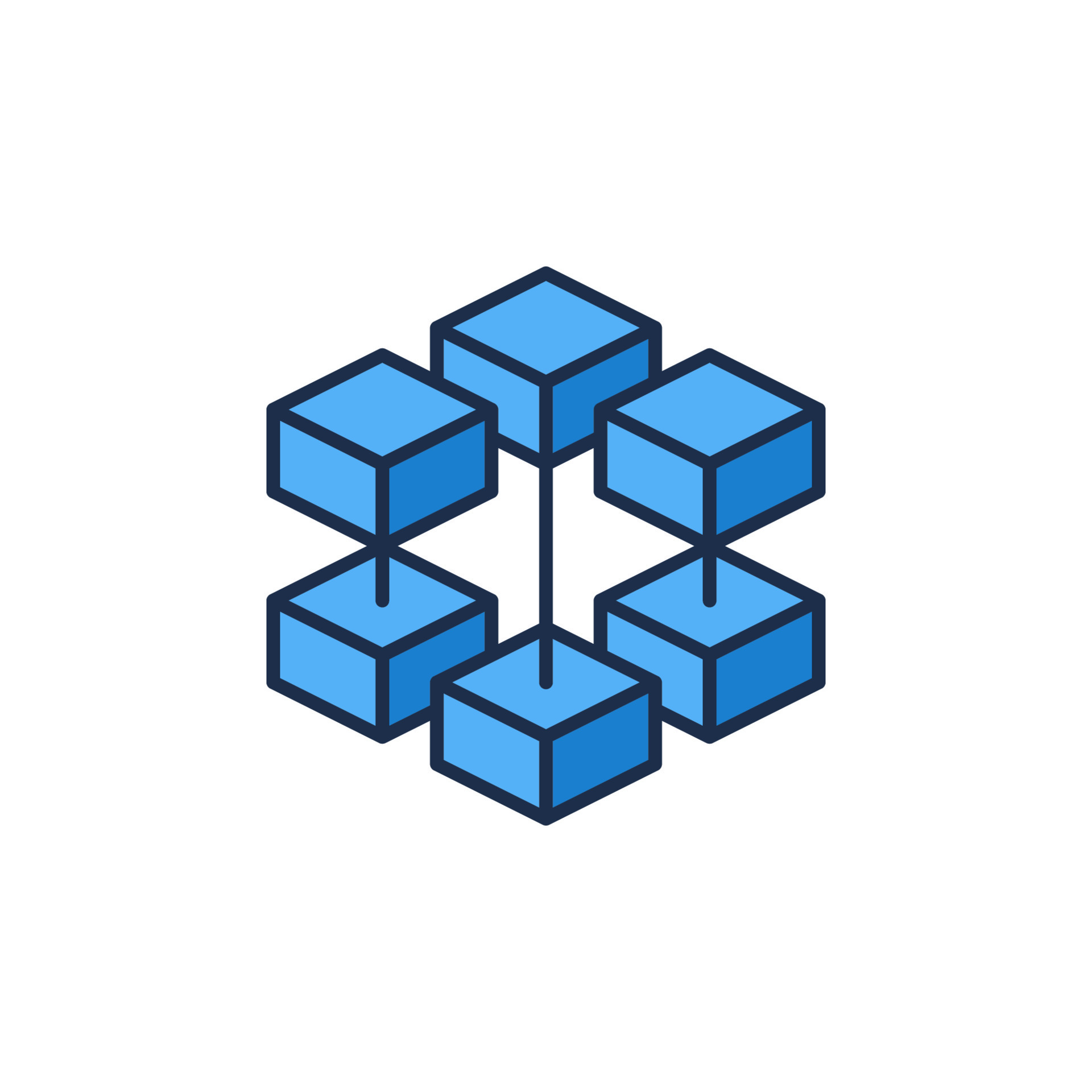 Block Chain Vector Concept Blue Icon Blockchain Technology Abstract